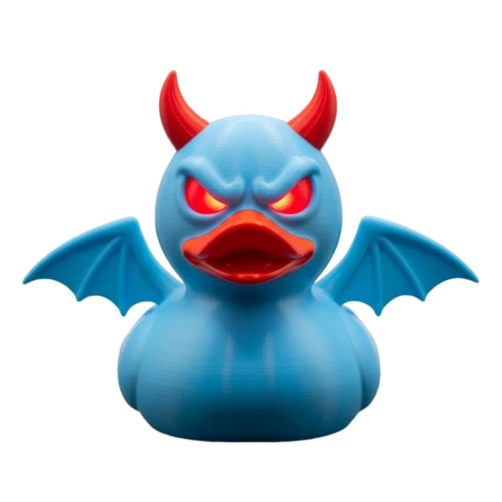 Shoreew Demon Duck Figurine 3D Printed Devil Duck with Red Horns Bat ...