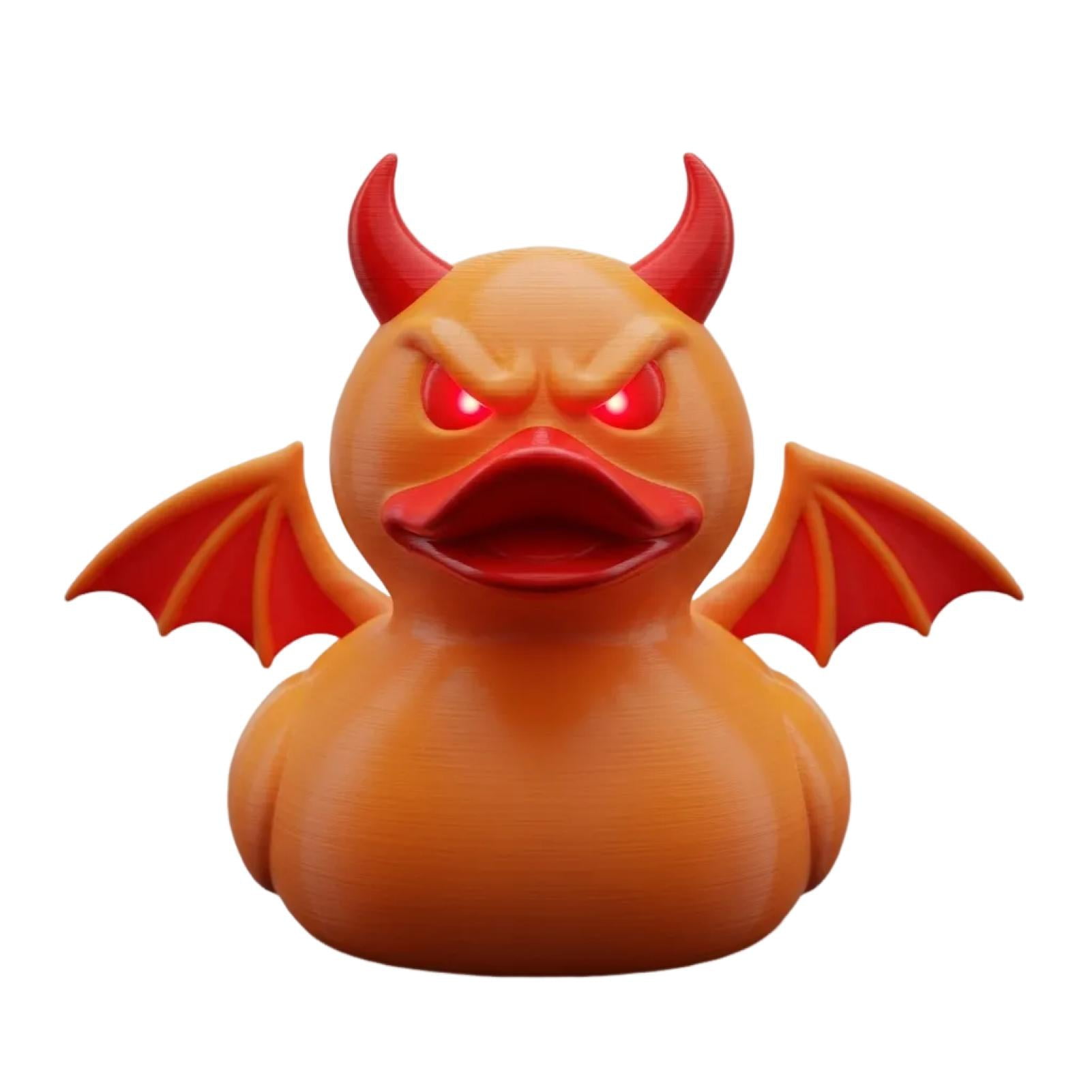 Shoreew Demon Duck Figurine 3D Printed Devil Duck with Red Horns Bat ...