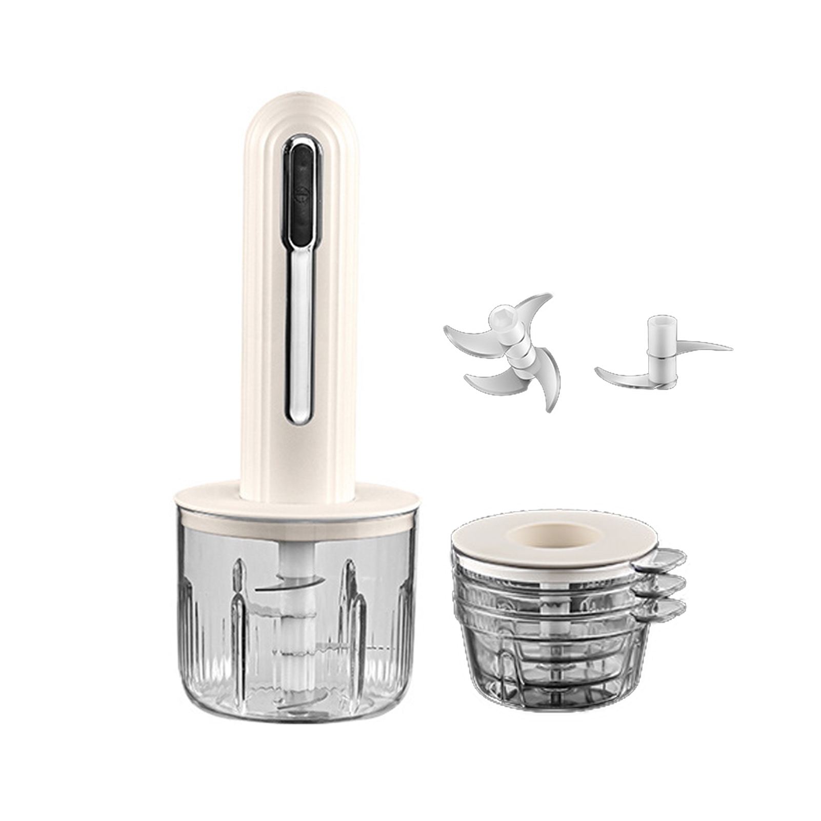 Shoreew Electric Food Processor Rechargeable Meat Grinder with 2 Blades ...