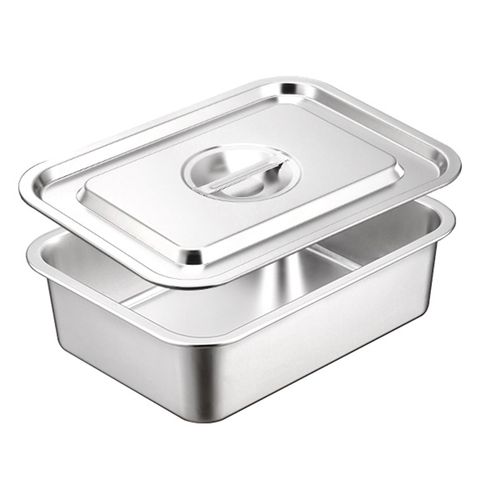 Shoreew Flat Bottom Square Basin Stainless Steel Extra Deep Lasagna ...