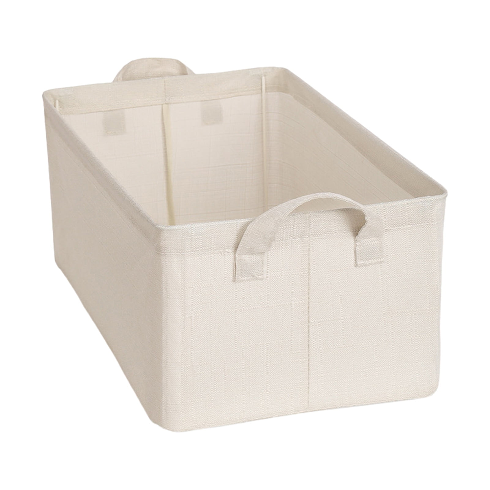 Shoreew Foldable Bamboo Cotton Storage Box with Reinforced Handles ...