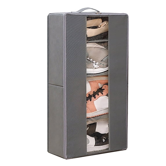 Shoreew Foldable Shoe Box with Transparent Window Zipper Closure Large ...