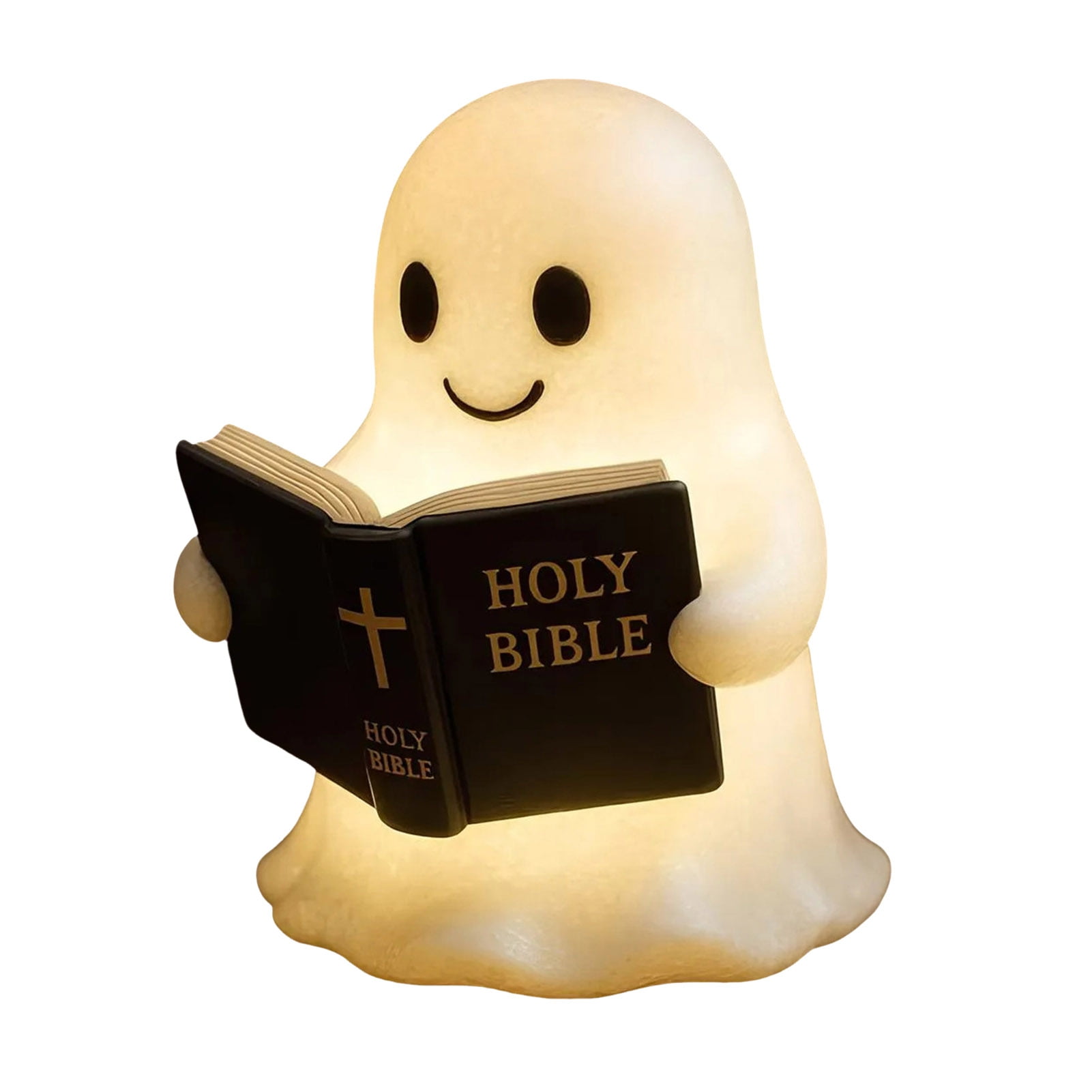 Shoreew Ghost Bible Lamp Cute Ghost Reading Book Night Light 3D Resin ...