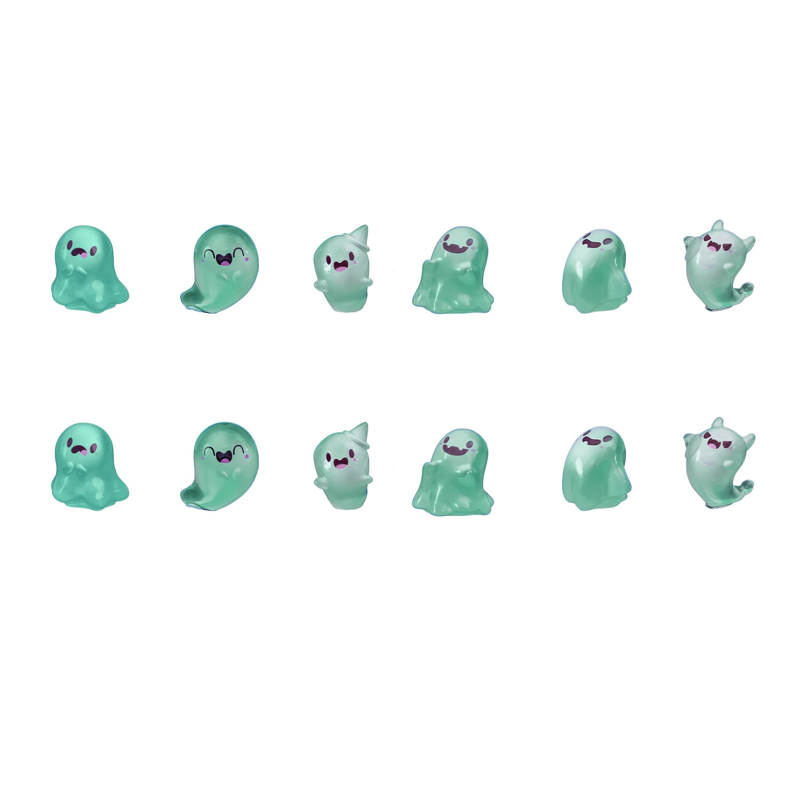 Shoreew Glow in The Dark Mini Ghost Figures with Box Luminous Small ...