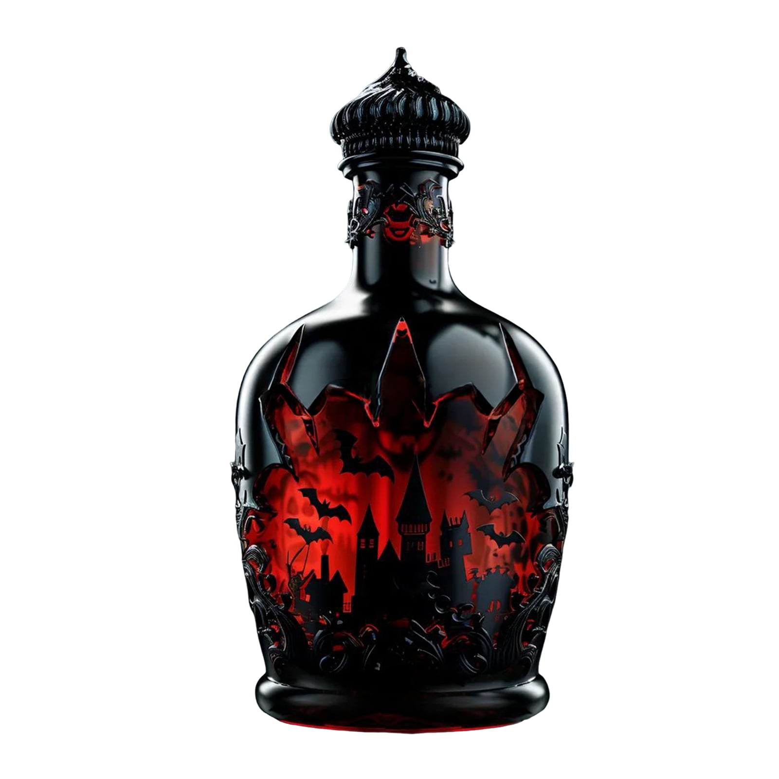 Shoreew Gothic Vampires Whiskey Decanter Glass Liquor Bottle with Bat ...