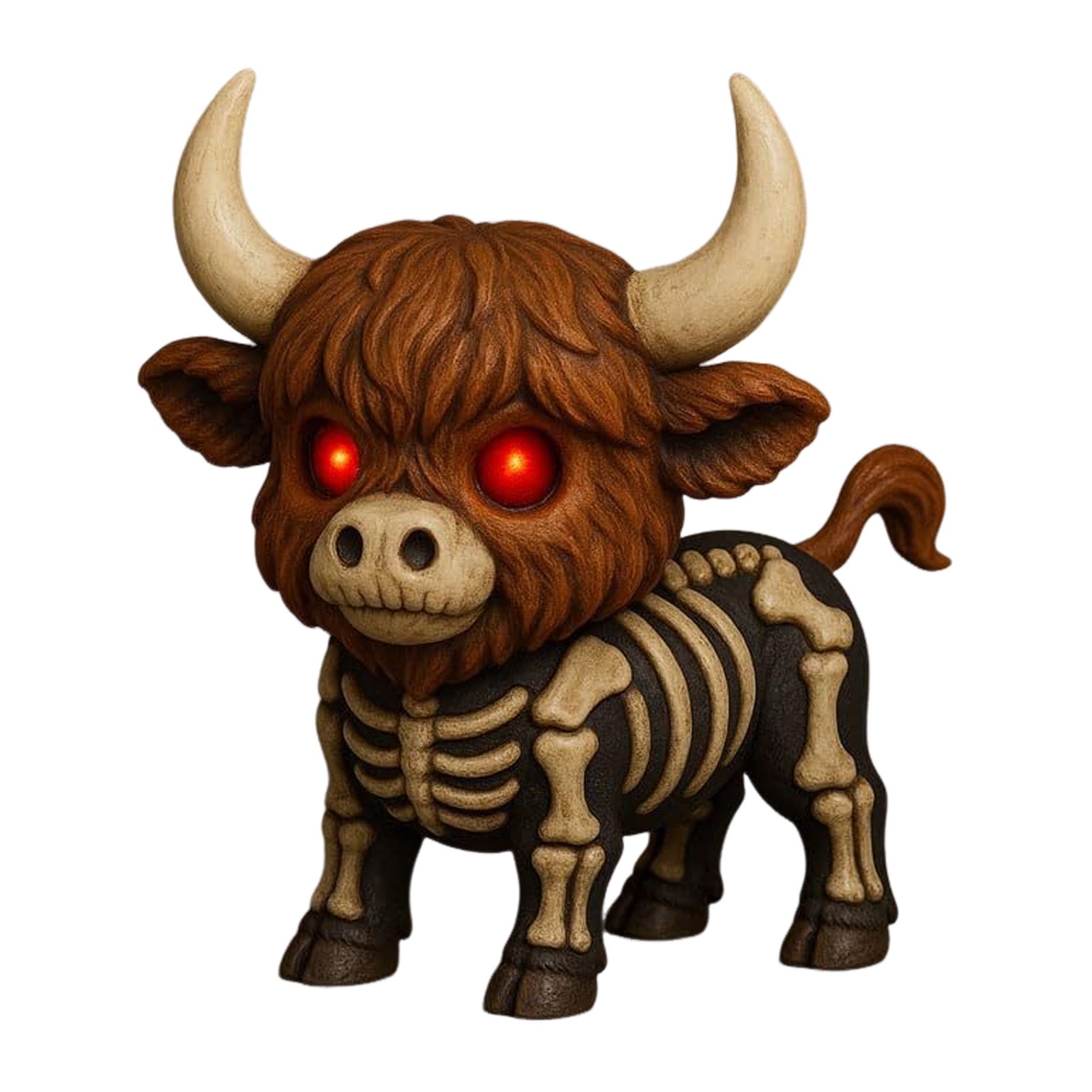 Shoreew Halloween Highland Cow Figurine Spooky Skeleton Cow Statue ...