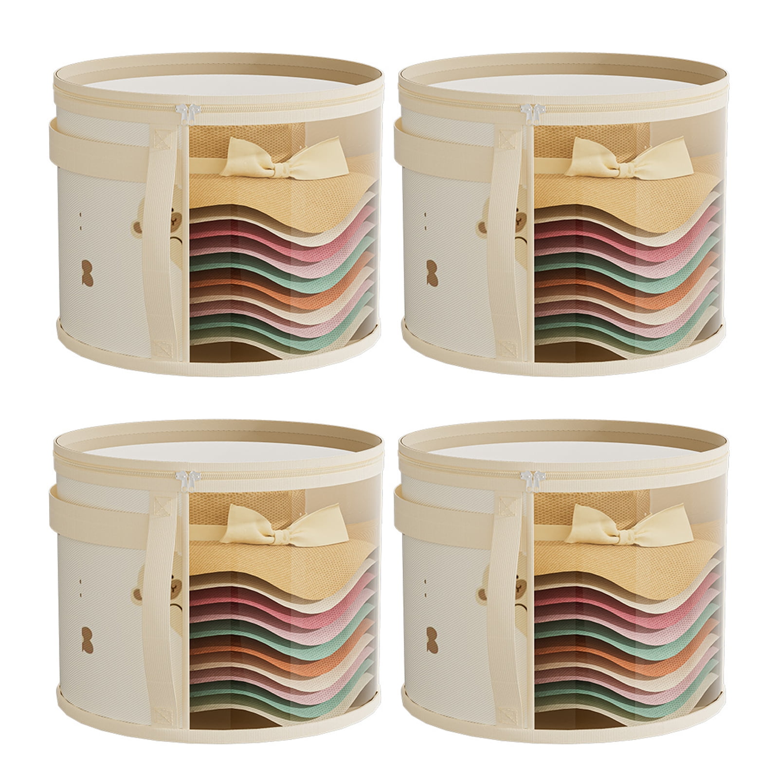 Shoreew Hat Storage Bucket Large Capacity Zipper Closure Transparent ...