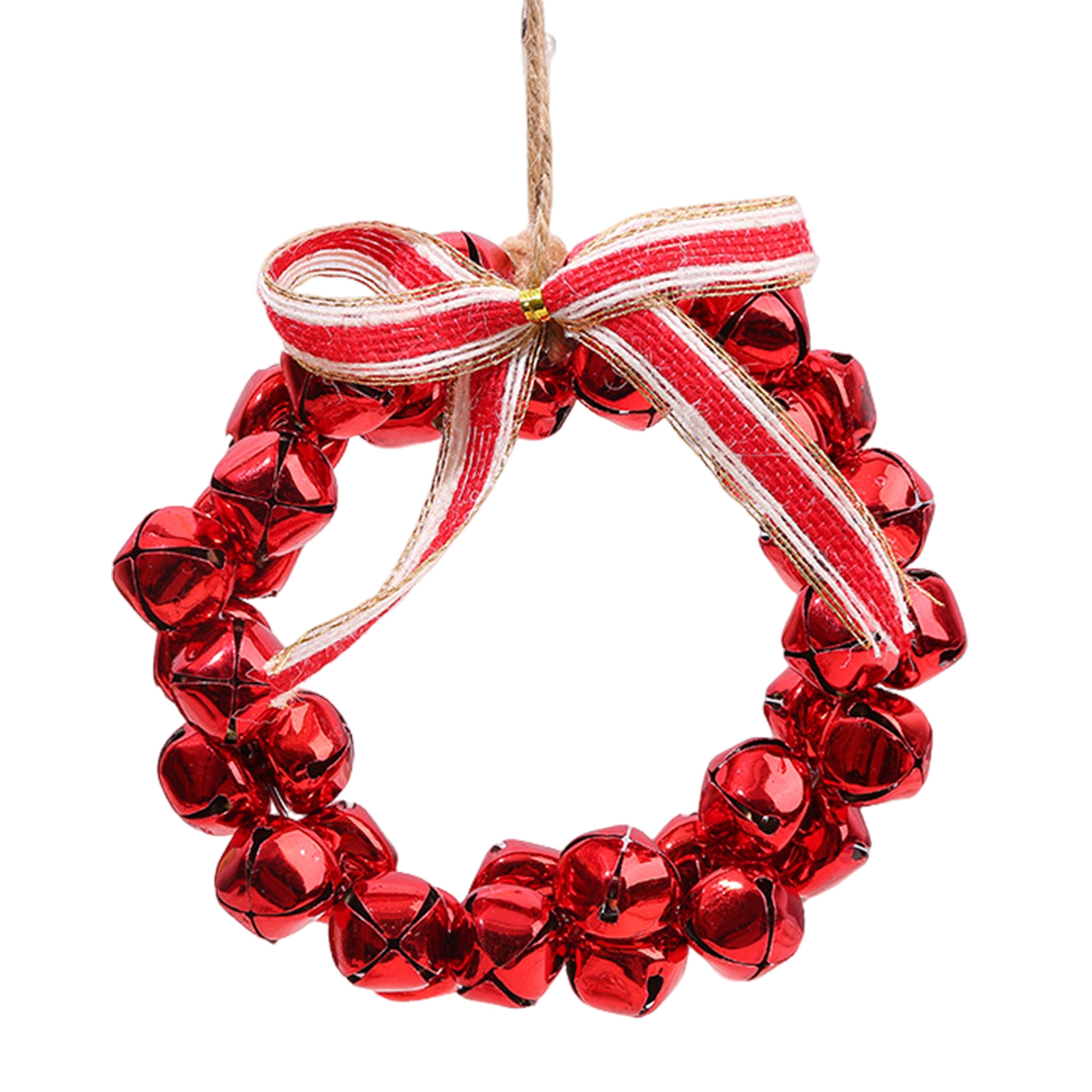 Shoreew Jingle Bell Wreath Ornaments Small 8 Inch Christmas Crisp Sound ...
