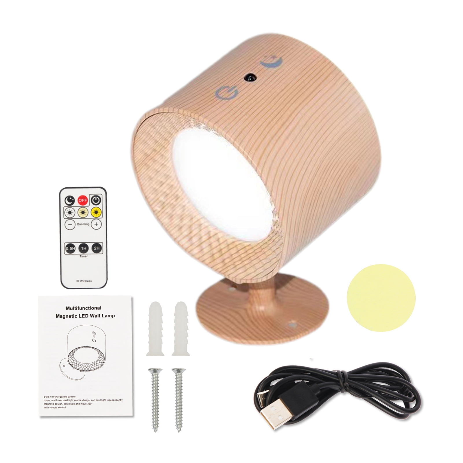 Shoreew LED Wall Lamp with Remote Control – Adjustable Brightness ...