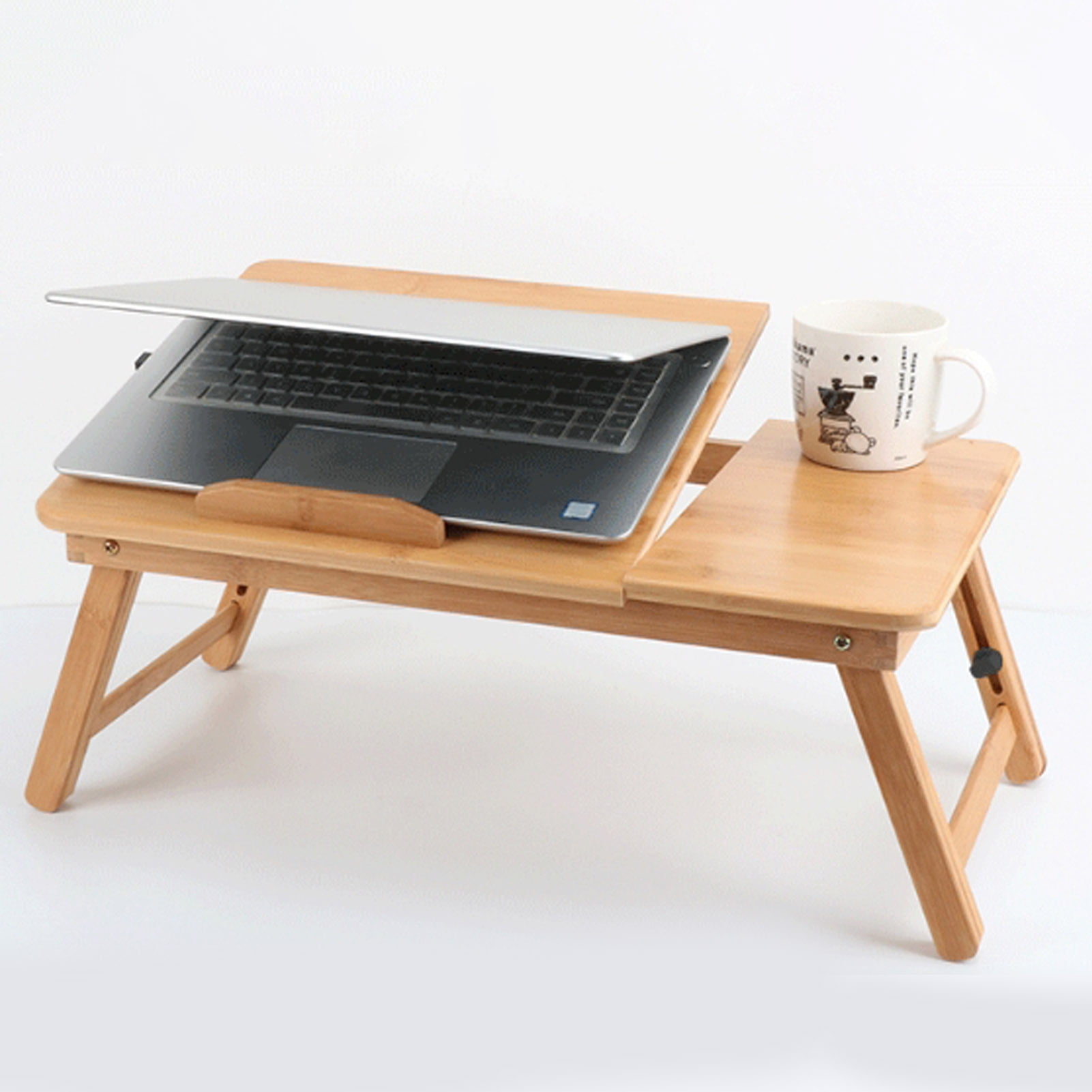 Shoreew Lap Desk, Adjustable Bamboo Laptop Desk with Cooling Fan ...