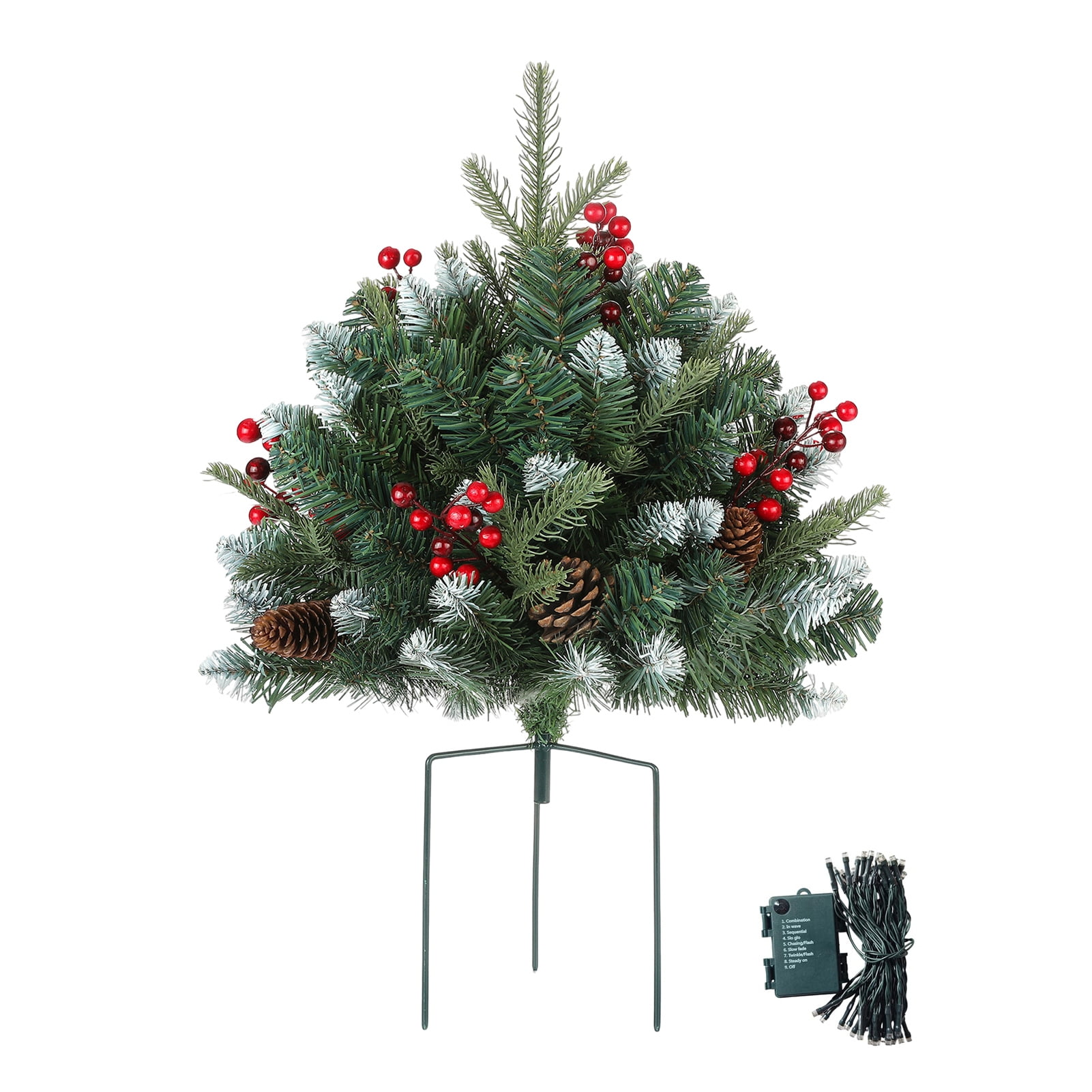 Shoreew Lighted Artificial Christmas Urn Filler Battery Operated Pre ...
