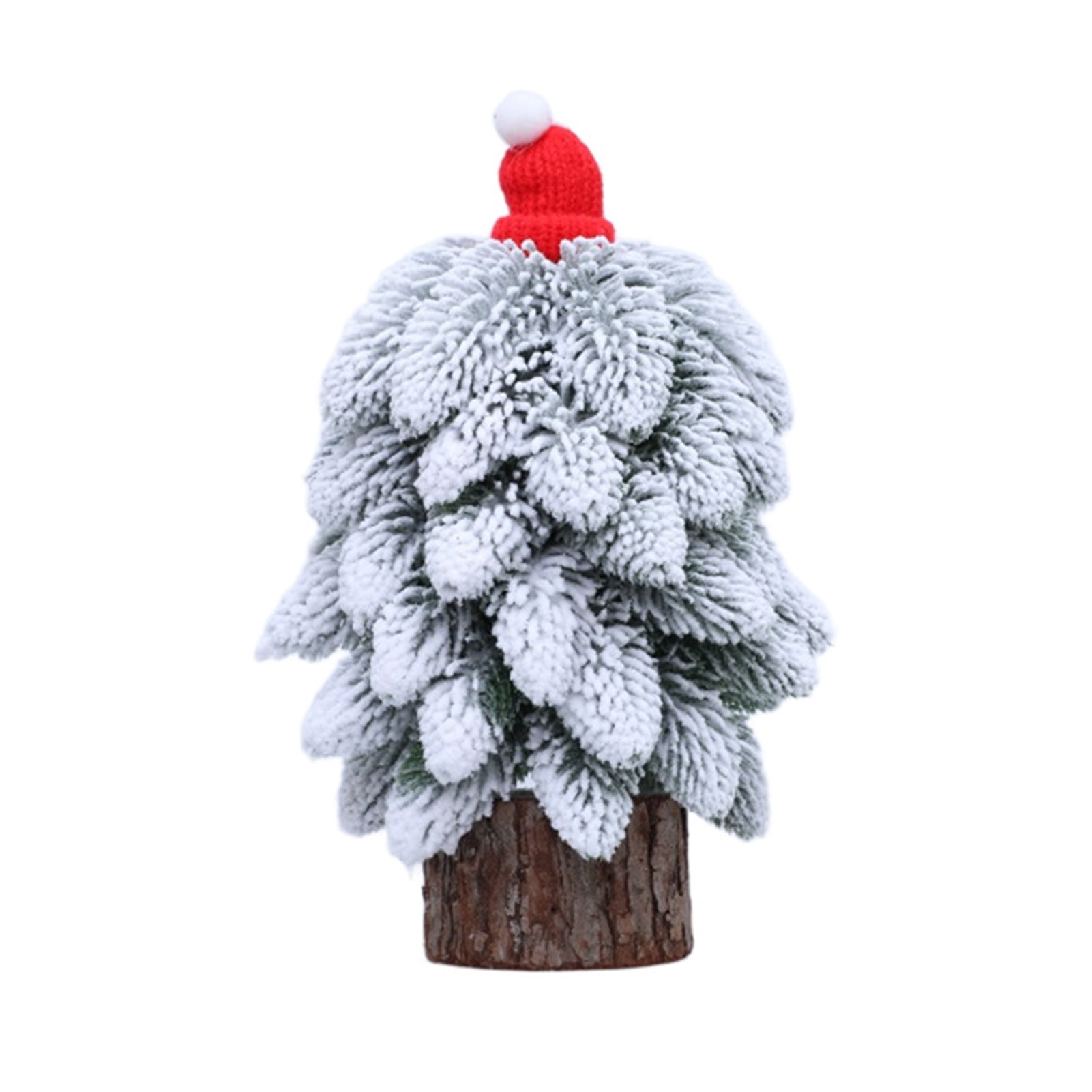 Shoreew Mini Christmas Tree Small Tabletop Artificial Flocking Snow ...