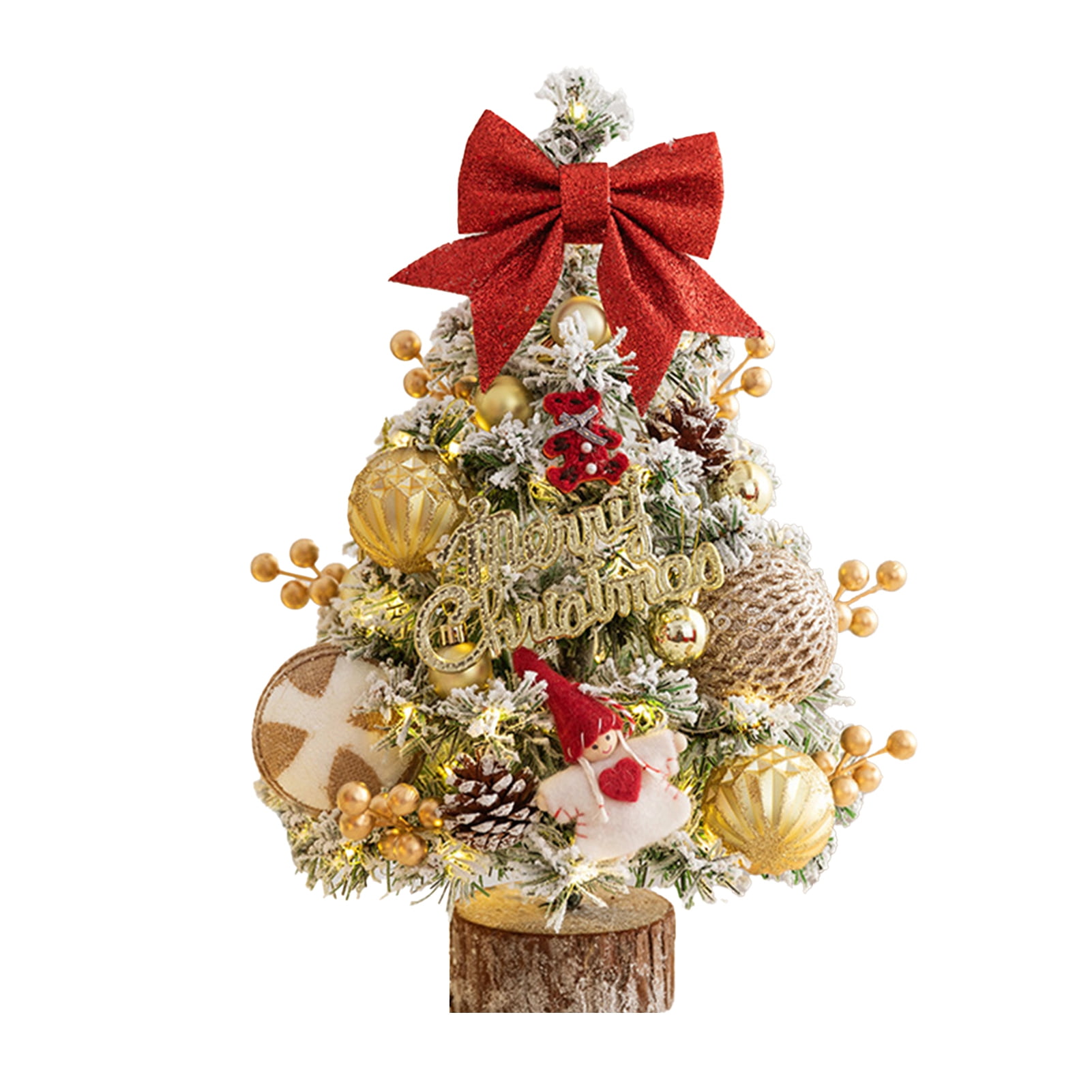 Shoreew Mini Christmas Tree with LED Light Pre-lit Small Artificial ...