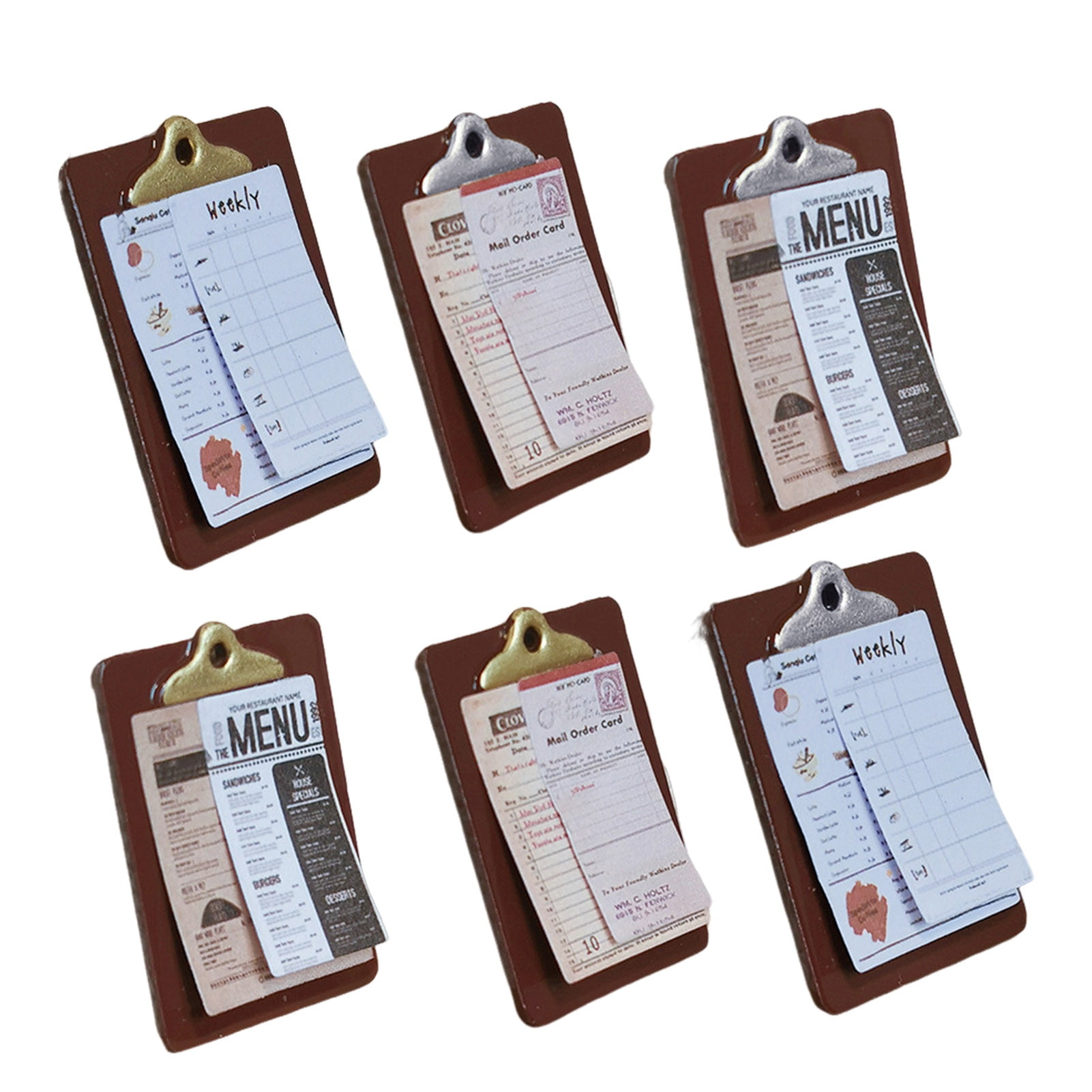 Shoreew Miniature Menu Board Mini Clip Board with Menu Card Doll ...