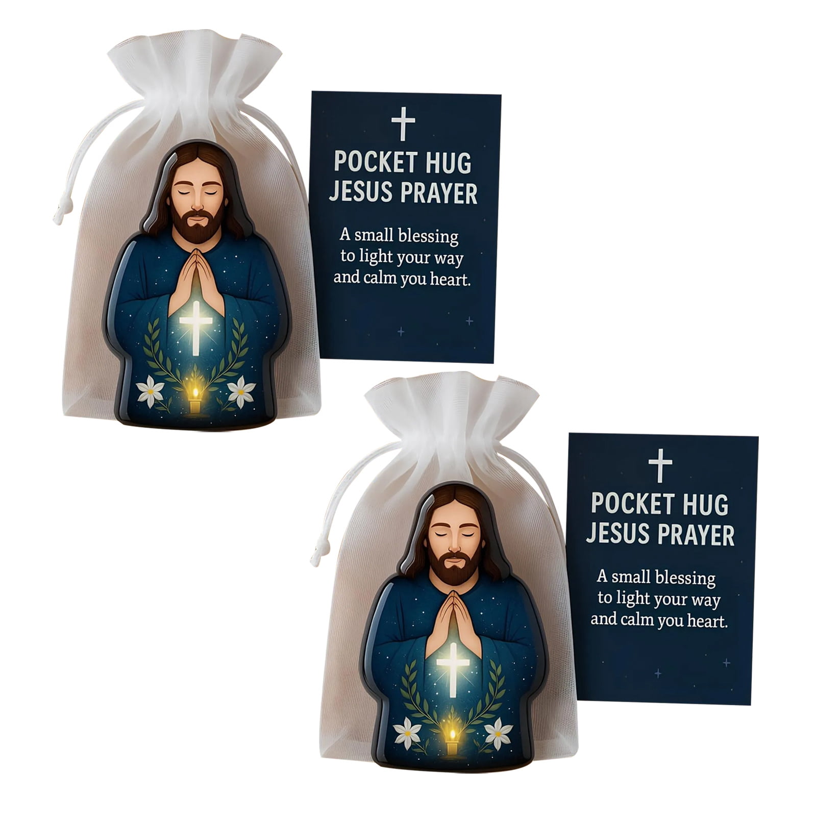 Shoreew Pocket Hug Jesus Gift Blessing Jesus Prayer Figurine with Card ...