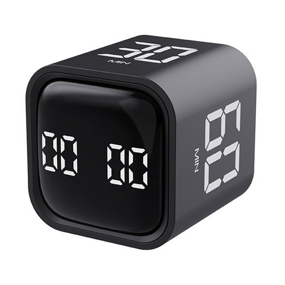 Shoreew Productivity Cube Timer Gravity Sensor Flipping LED Display 4 Preset Time Dual Modes ...