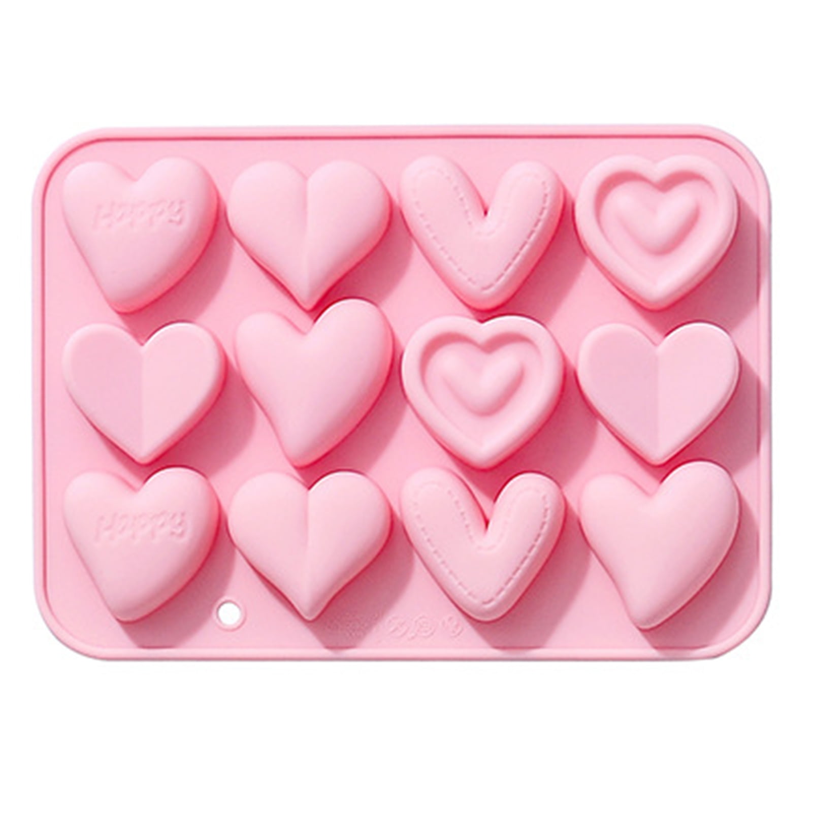 Shoreew Silicone Moulds 12 Link 6 Different Heart Shape Non-Stick Heat ...