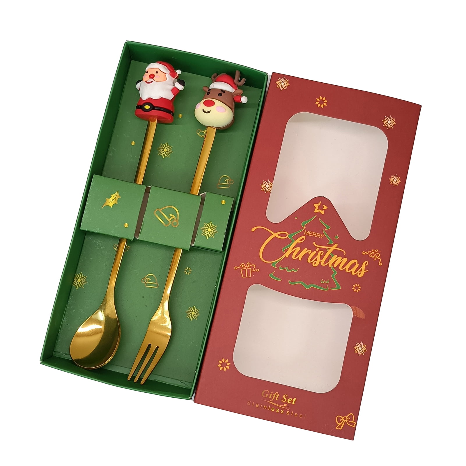 Shoreew Stainless Steel Christmas Spoon Set Tree Santa Star Theme ...