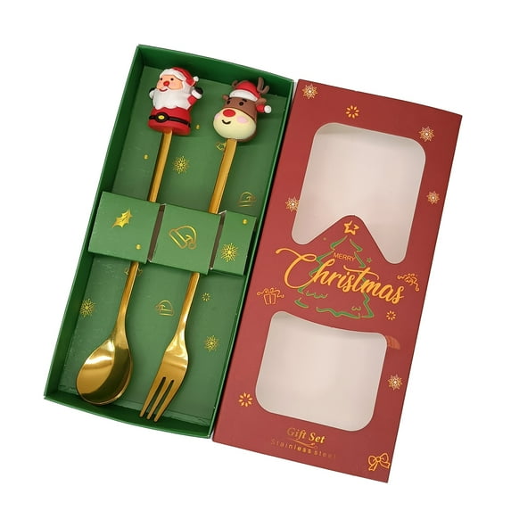 Shoreew Stainless Steel Christmas Spoon Set Tree Santa Star Theme ...