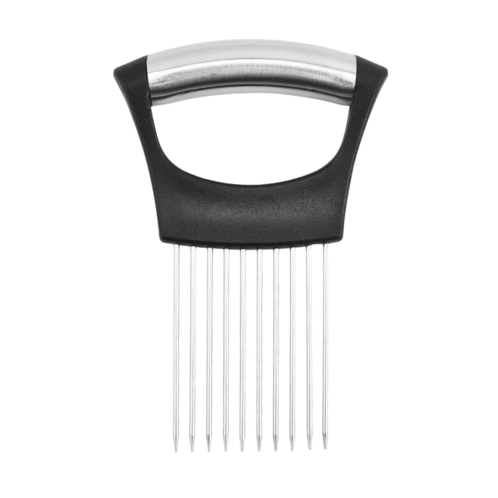 Shoreew Stainless Steel Onion Holder & Slicer with 10 Prongs Hands-Free ...