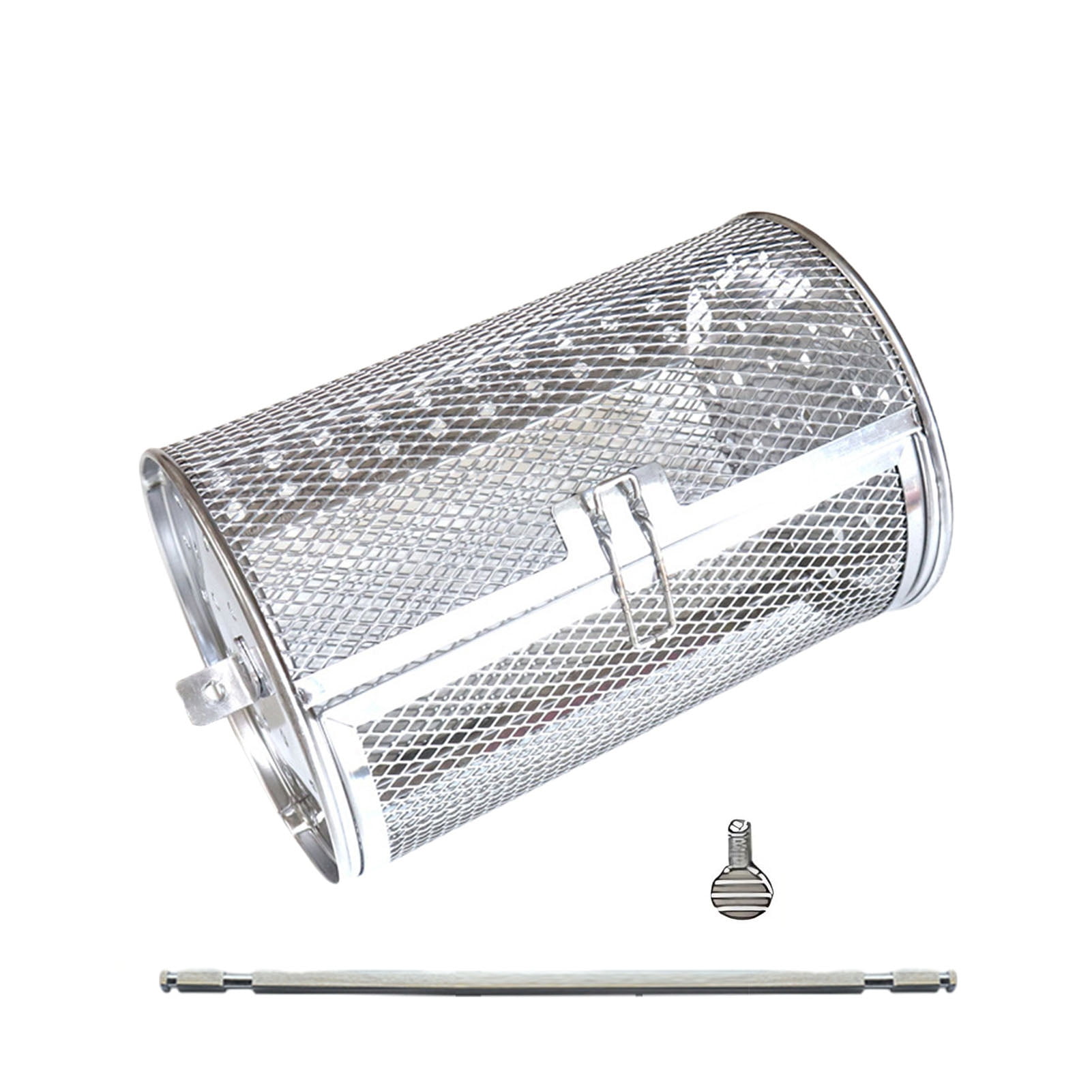 Shoreew Stainless Steel Rotating Grill Basket Set for Outdoor Grilling ...