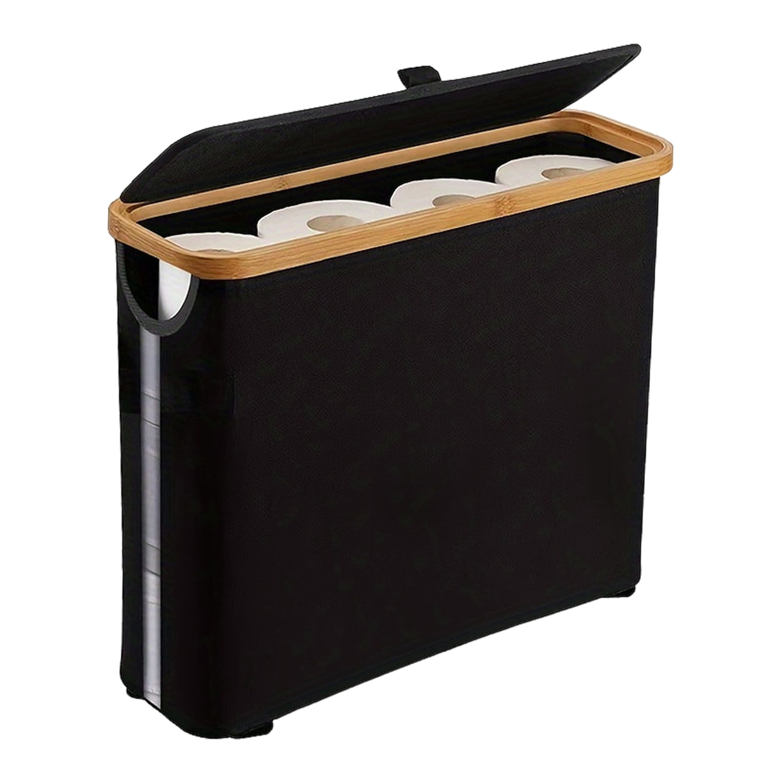 Shoreew Toilet Paper Storage Basket with Lid Large Capacity Breathable ...
