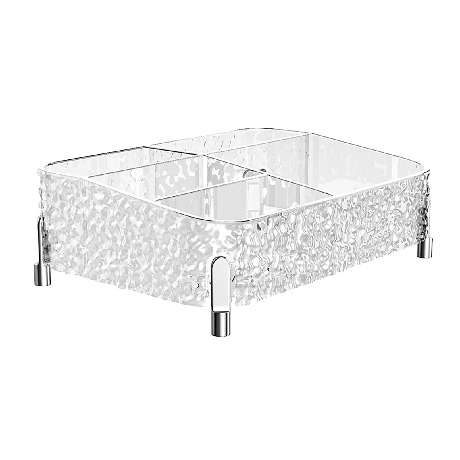 Shoreew Transparent Storage Box with Compartments Large Capacity Stable ...