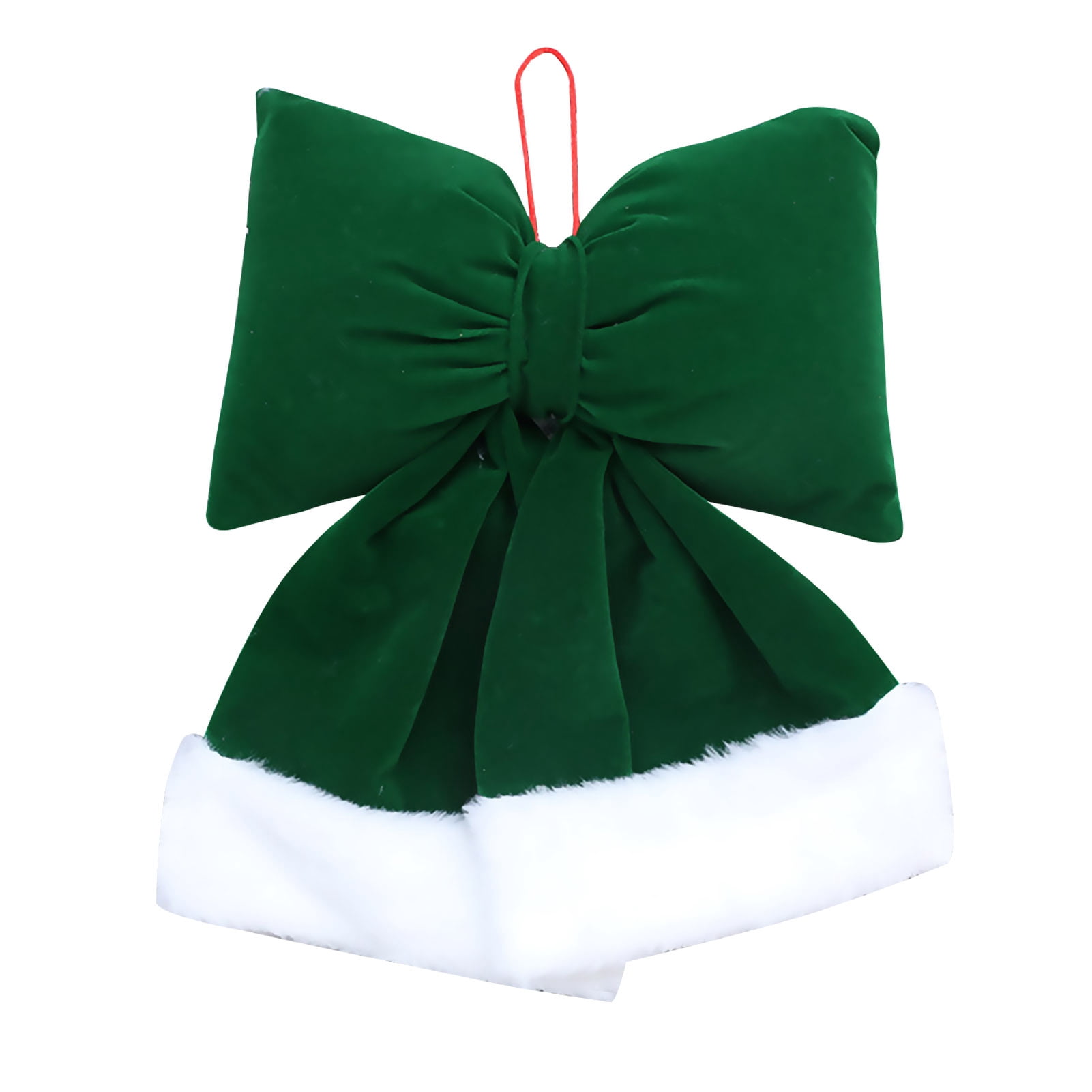 Shoreew Velvet Christmas Bows Stuffed Plush Xmas Hanging Bows Ornament ...