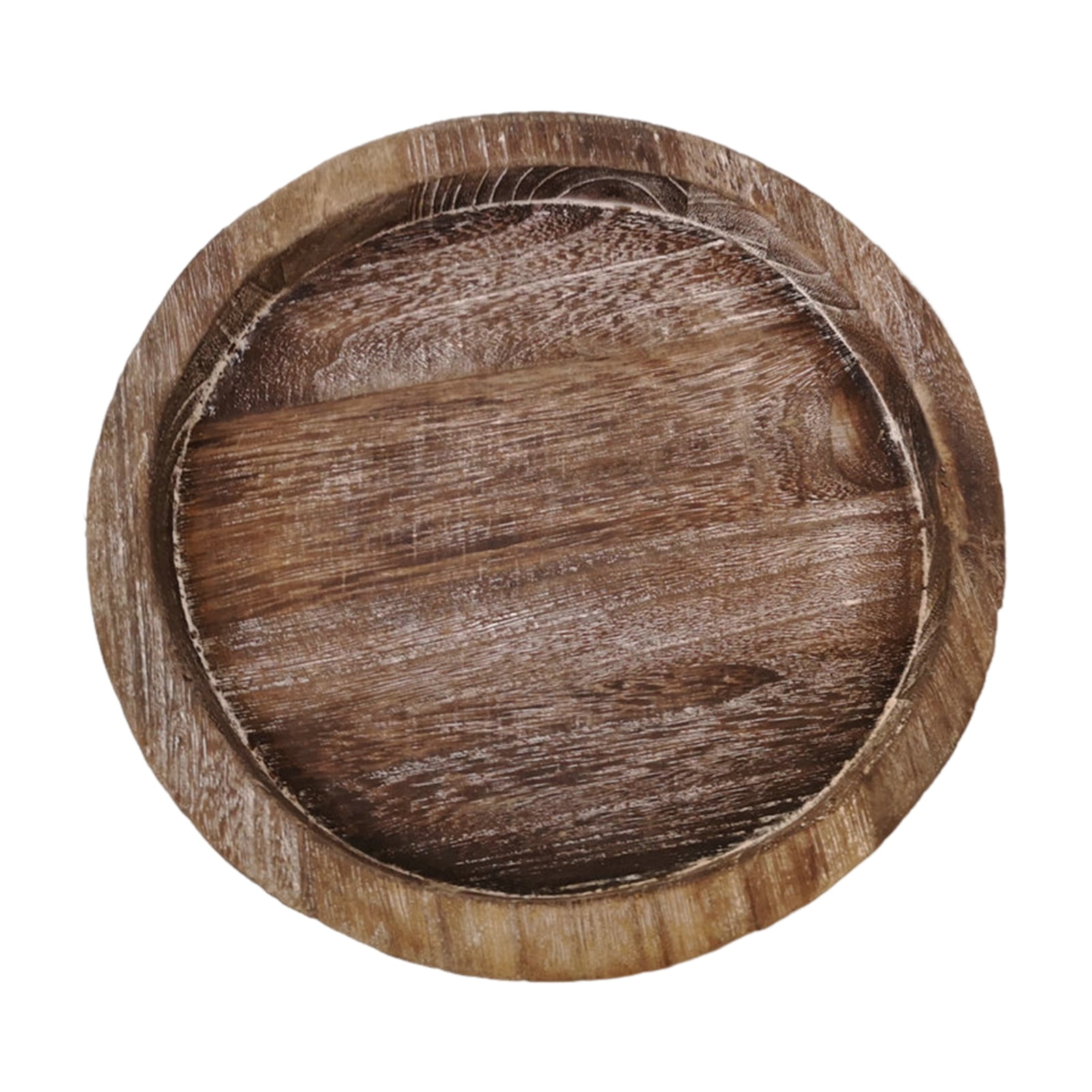 Shoreew Wooden Candle Plate Holder Tray Rustic Round Decorative ...