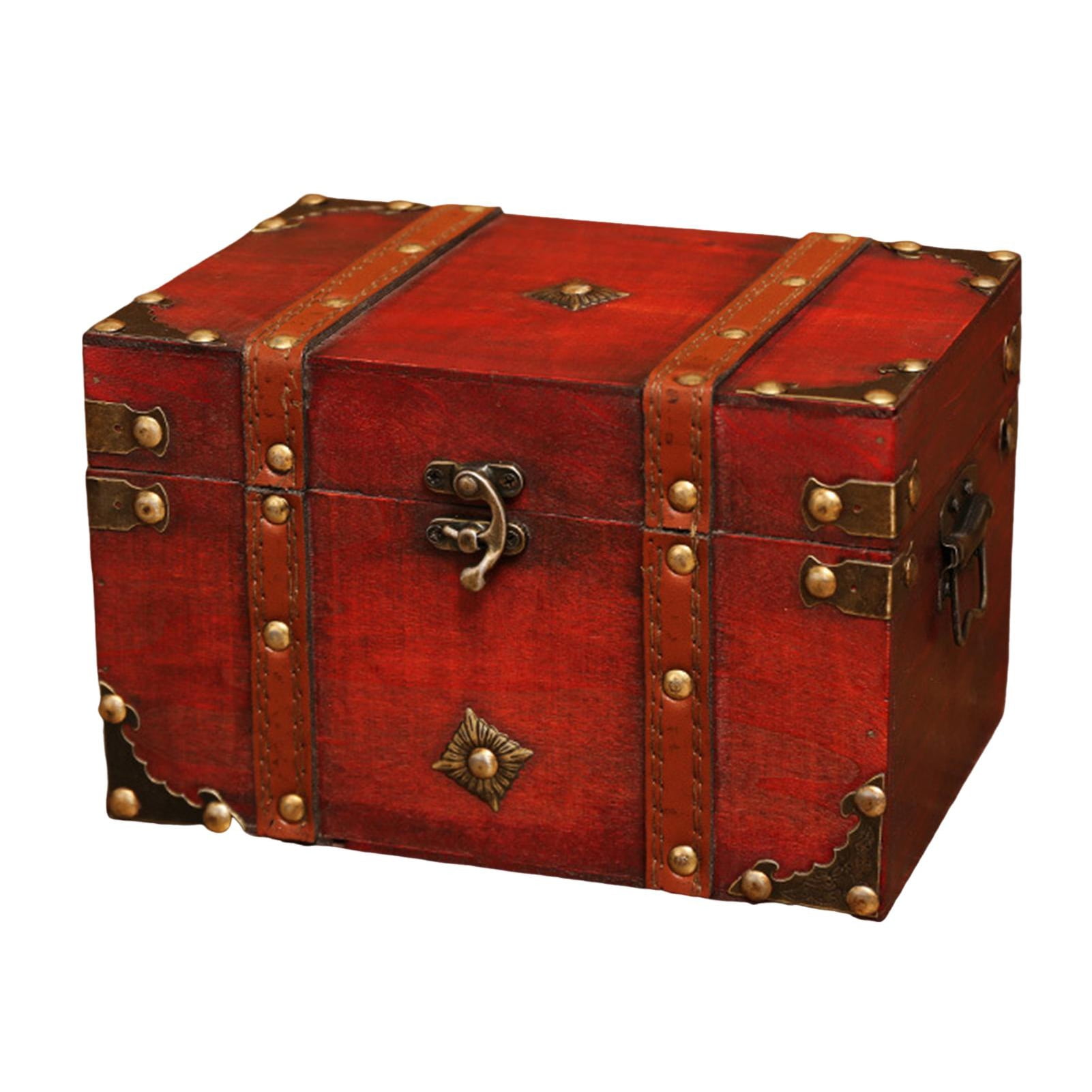 Shoreew Wooden Storage Box with Lock Large Capacity Multipurpose ...