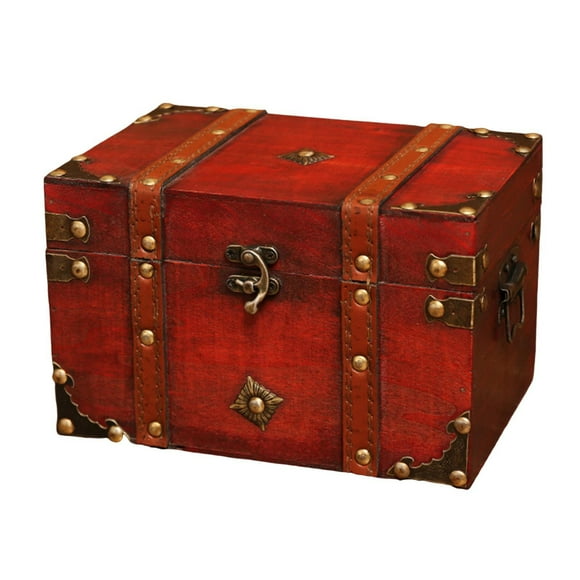 Wooden Treasure Boxes for Storage and Decoration with Vintage Style