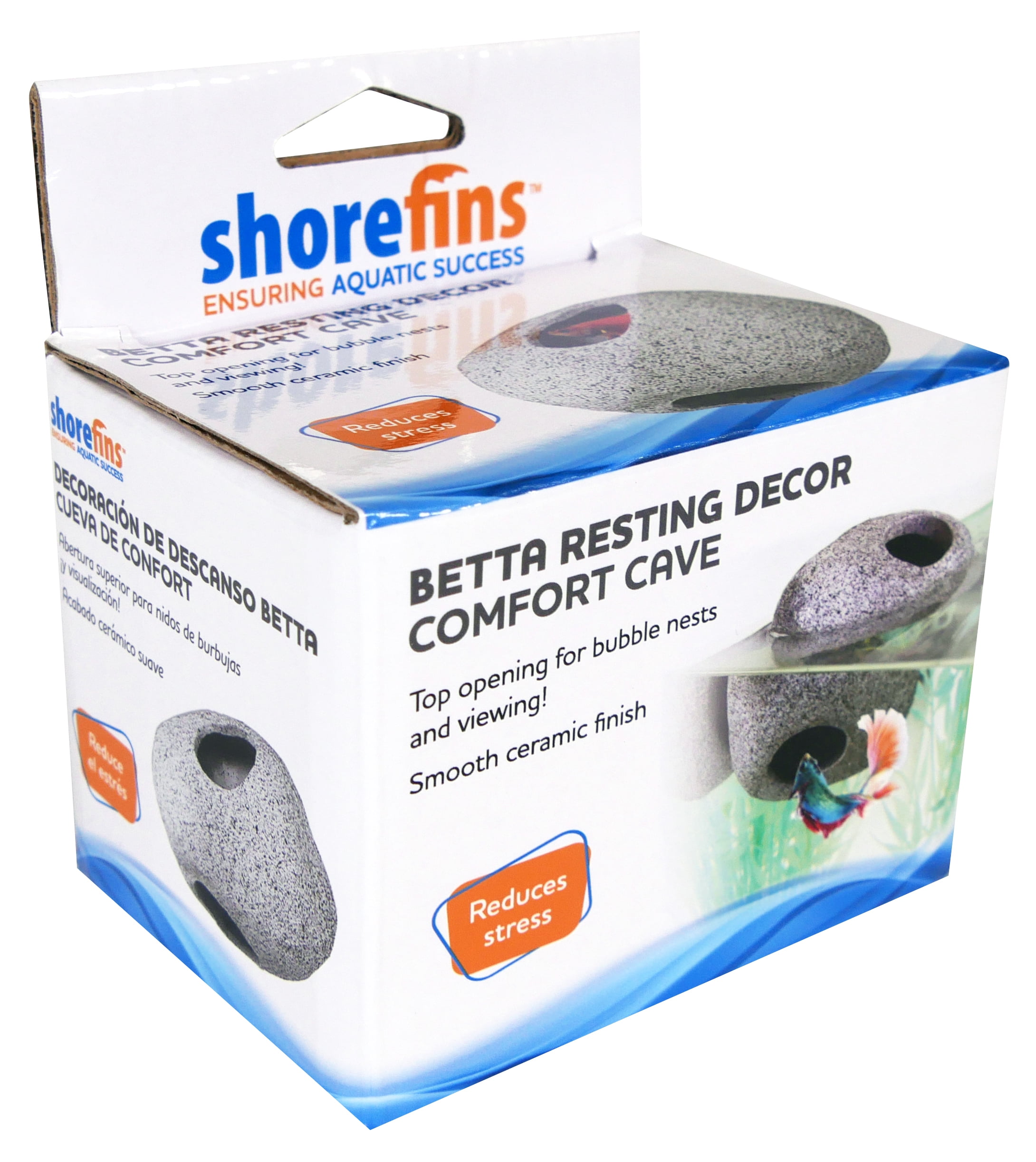Shorefins Betta Comfort Cave Hideout, Resin Aquarium Décor 4.25" Small ...