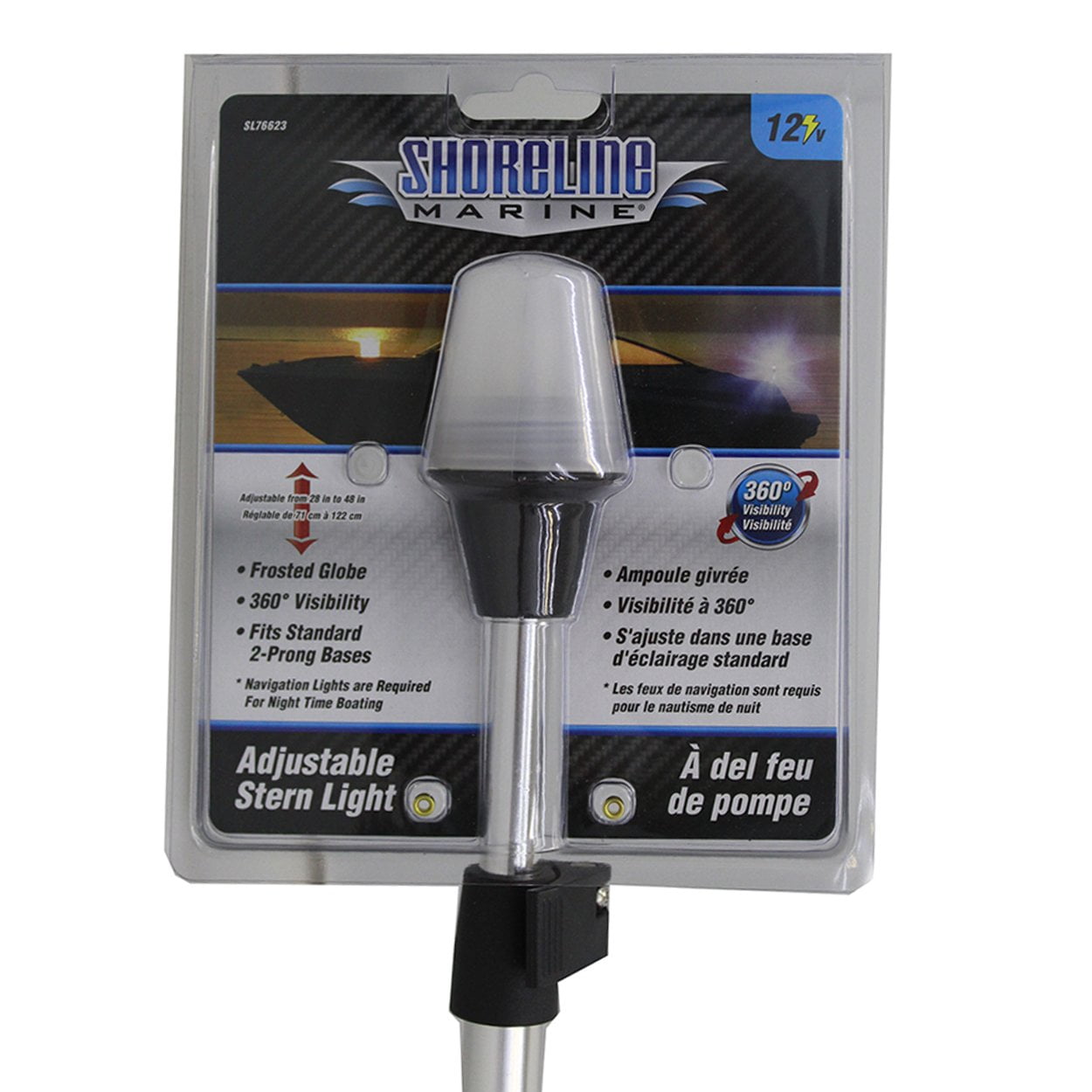 Shoreline Marine Adjustable 28-48 inch Stern Boat Light 360 Degree ...