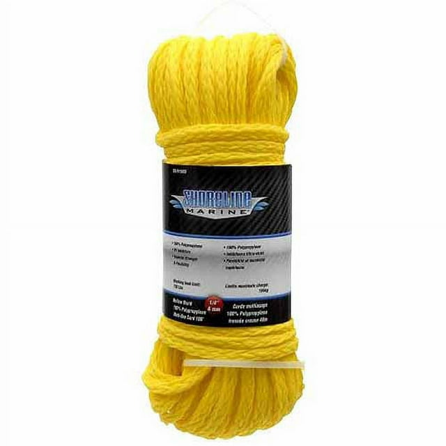 Shoreline Marine Poly Multi-Purpose Line, 1/4 in x 100 ft, Yellow ...