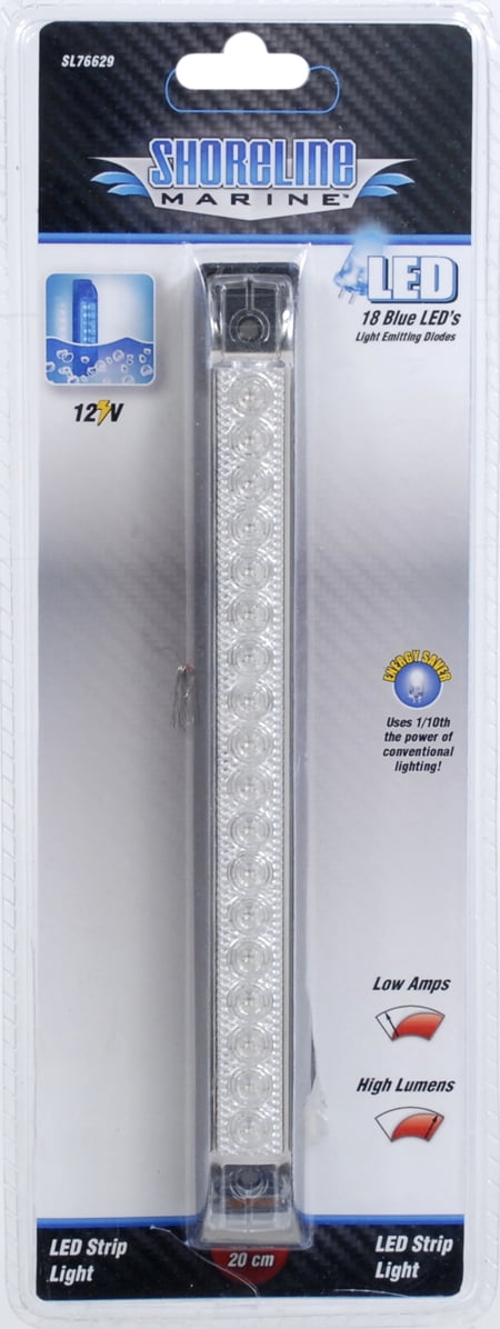 Shoreline Marine SL76629 Led Strip Light Blue 8" - Walmart.com