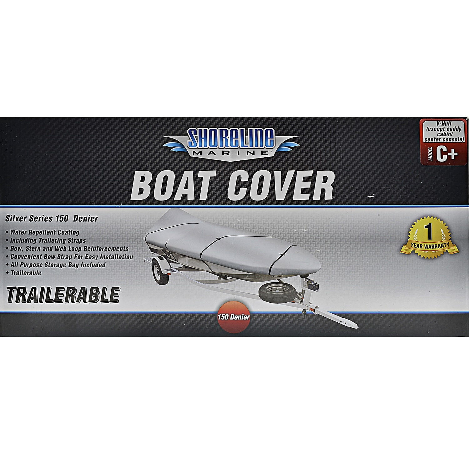 Shoreline Marine Shoreline Boat Cover Silver Ply C+ - Walmart.com
