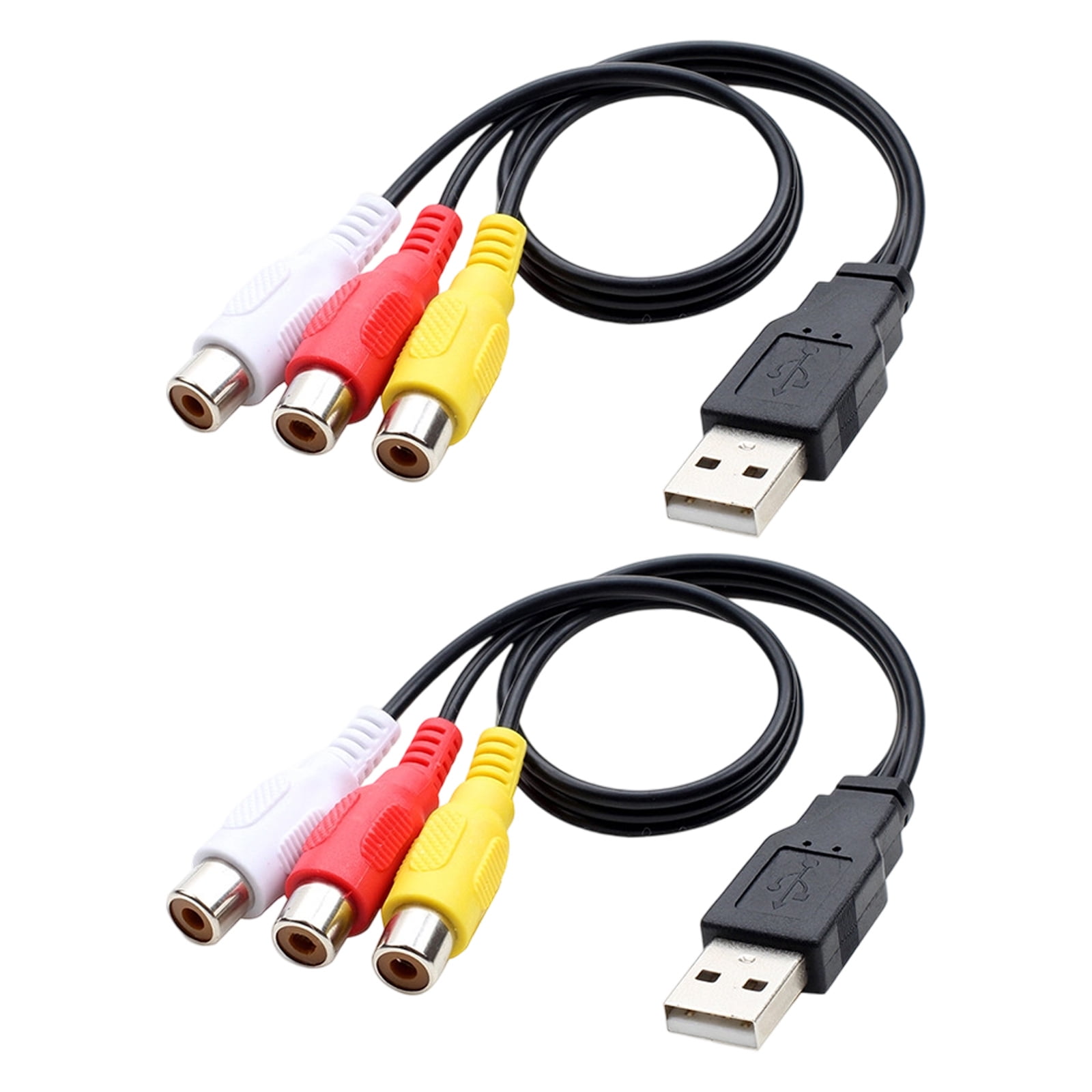 Short 0.25m USB Male to 3RCA Female AV Composite Adapters Cables for ...