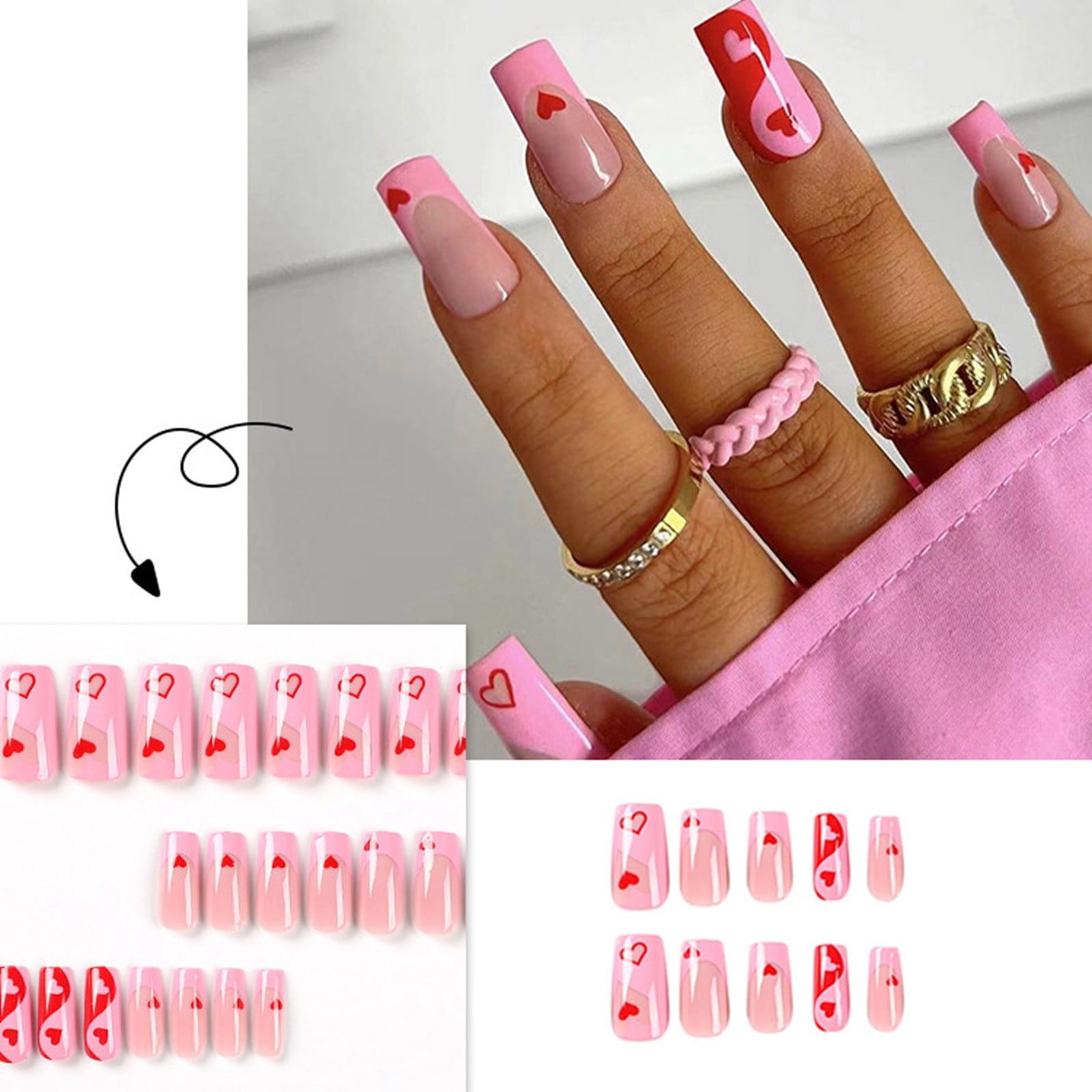 Short Acrylic Nails Tips Clear on Nails with Gel Nail Form Coffin ...