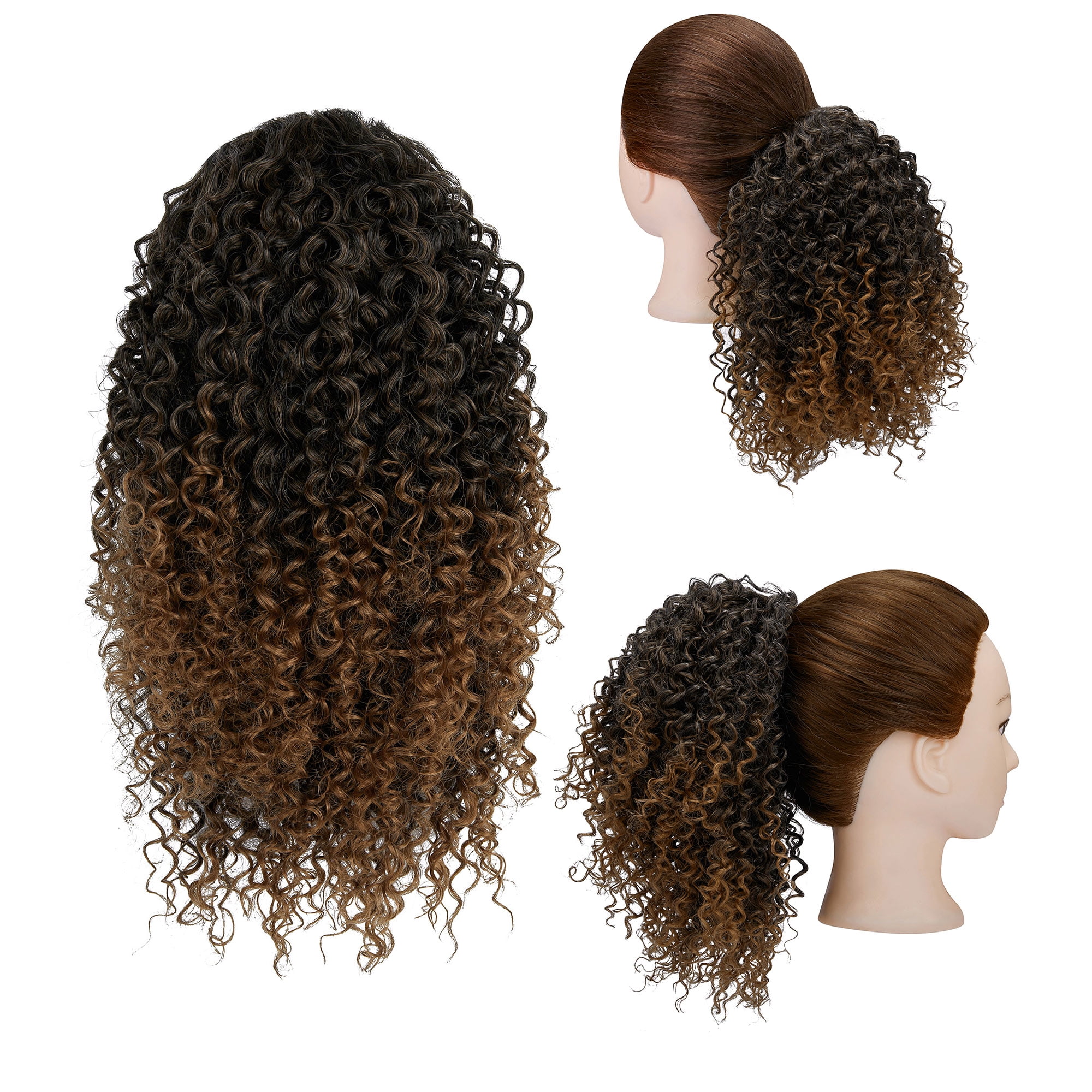 Short Afro KiLELINTAy Curly Hair Extension Hair Bundle Curly Ponytail ...