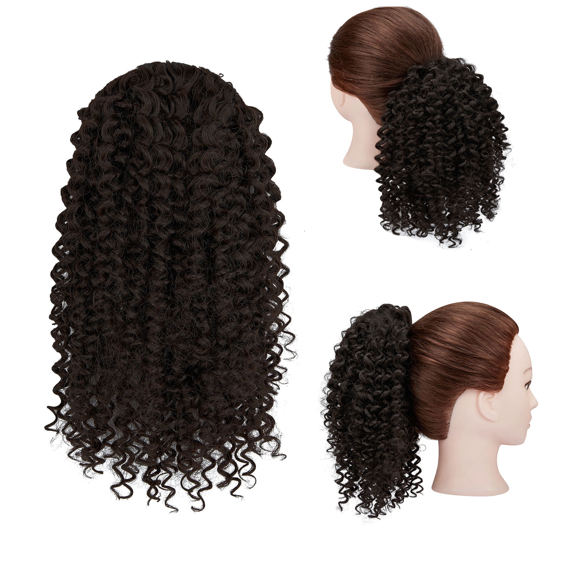 Short Afro KiLELINTAy Curly Hair Extension Hair Bundle Curly Ponytail ...