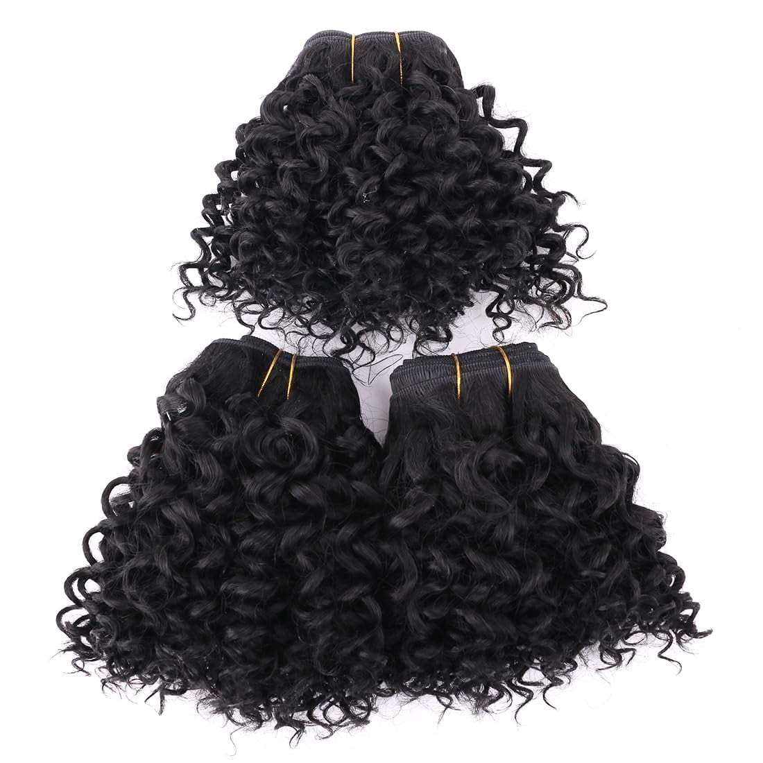 Short Afro Kinky Curly Bundles 8 Inches 3 Bundles Synthetic Hair Weave ...