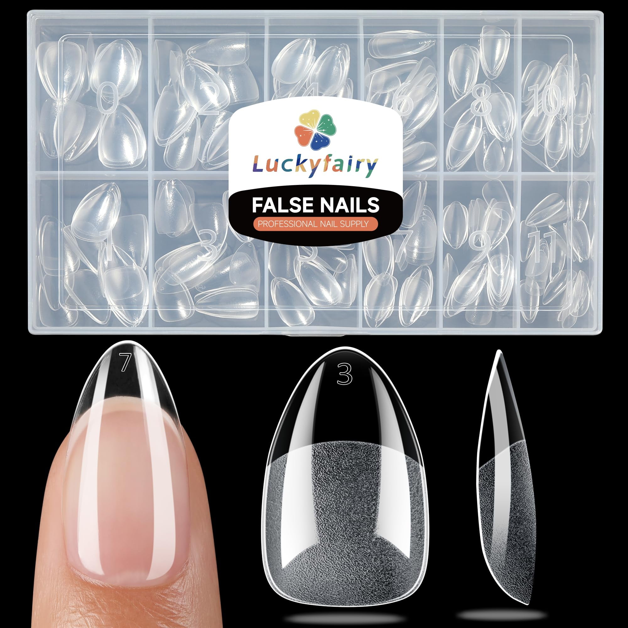 Short Almond Tips, 240pcs Soft Gel x Tips Pre-Shaped Acrylic Fake Nails ...