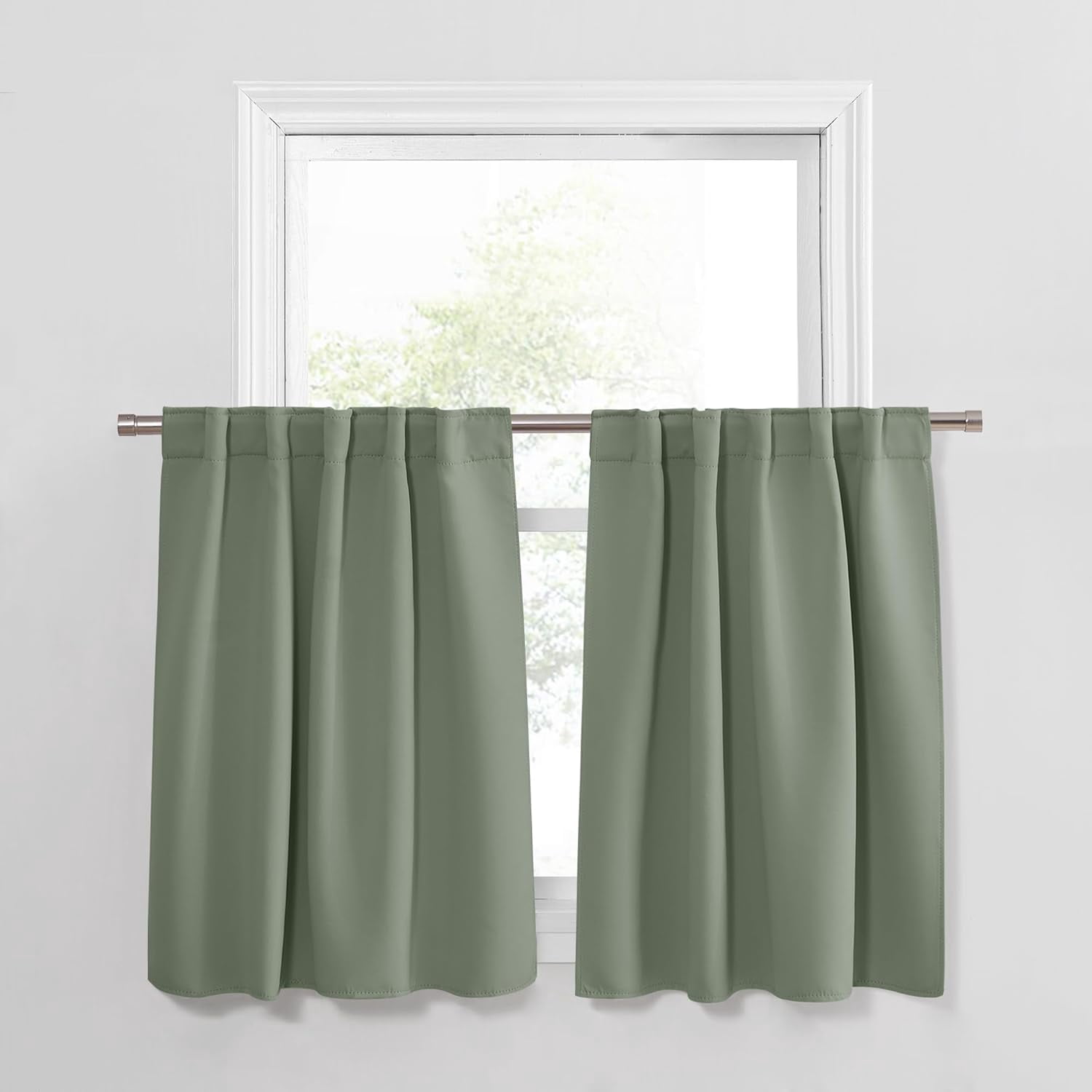 Short Blac0ut Curtain Panels for Basement, Small Curtains for Bathroom ...