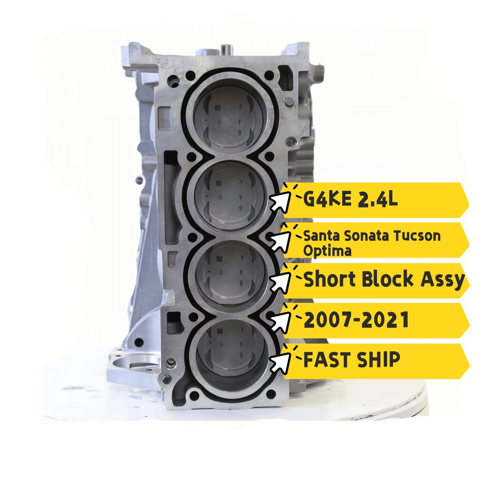 G4KE 2.4L Short Block Engine Assembly For 2007-2021 Hyundai Santa ...