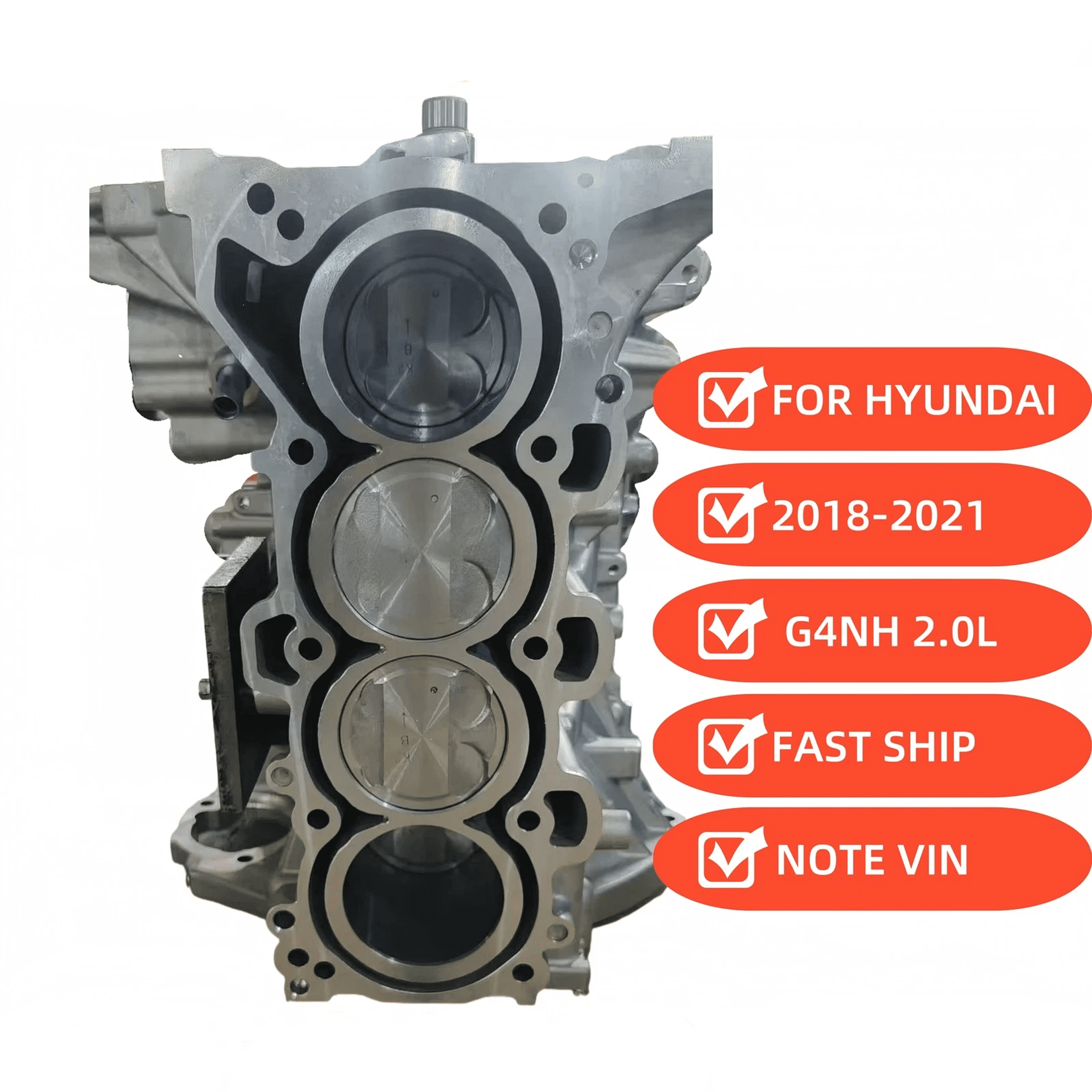 Short Block Engine Assembly For 2018-2021 Hyundai Kona Elantra Kia Soul ...