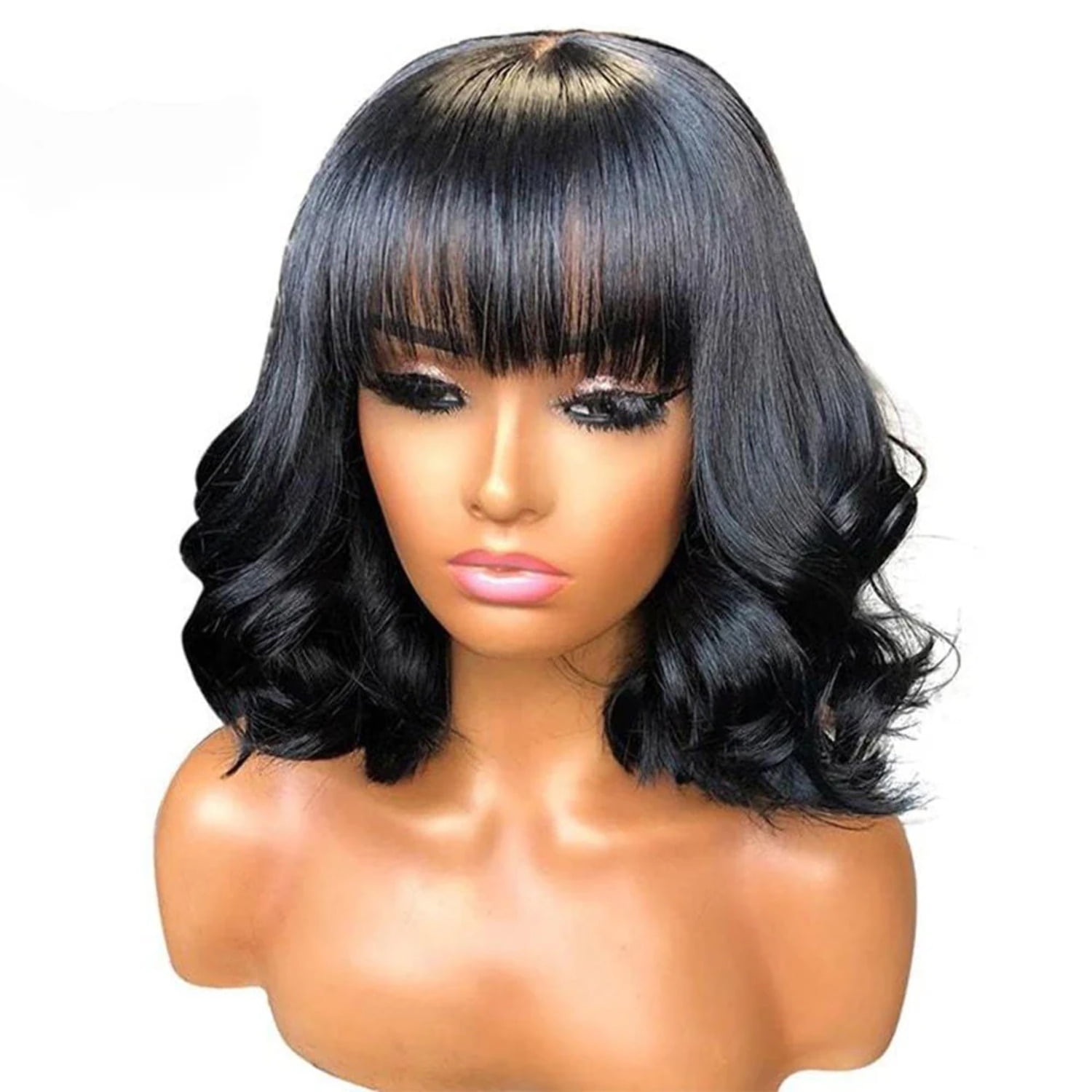 Short Bob Body Wave with Bang - Walmart.com