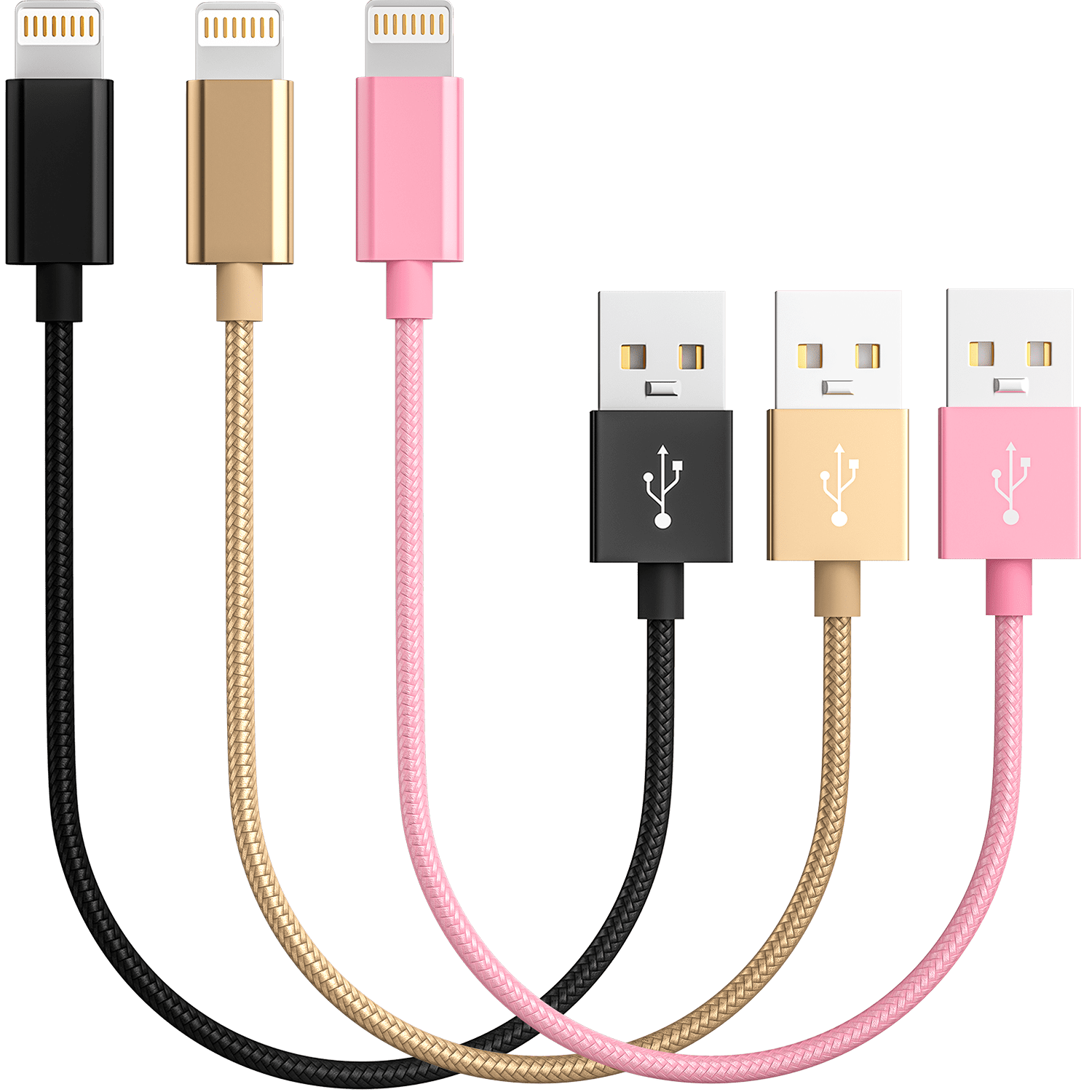 Short Car Charger, ACE 3 Pack 10 inch / 25CM Phone ChargeriPhone MFI ...