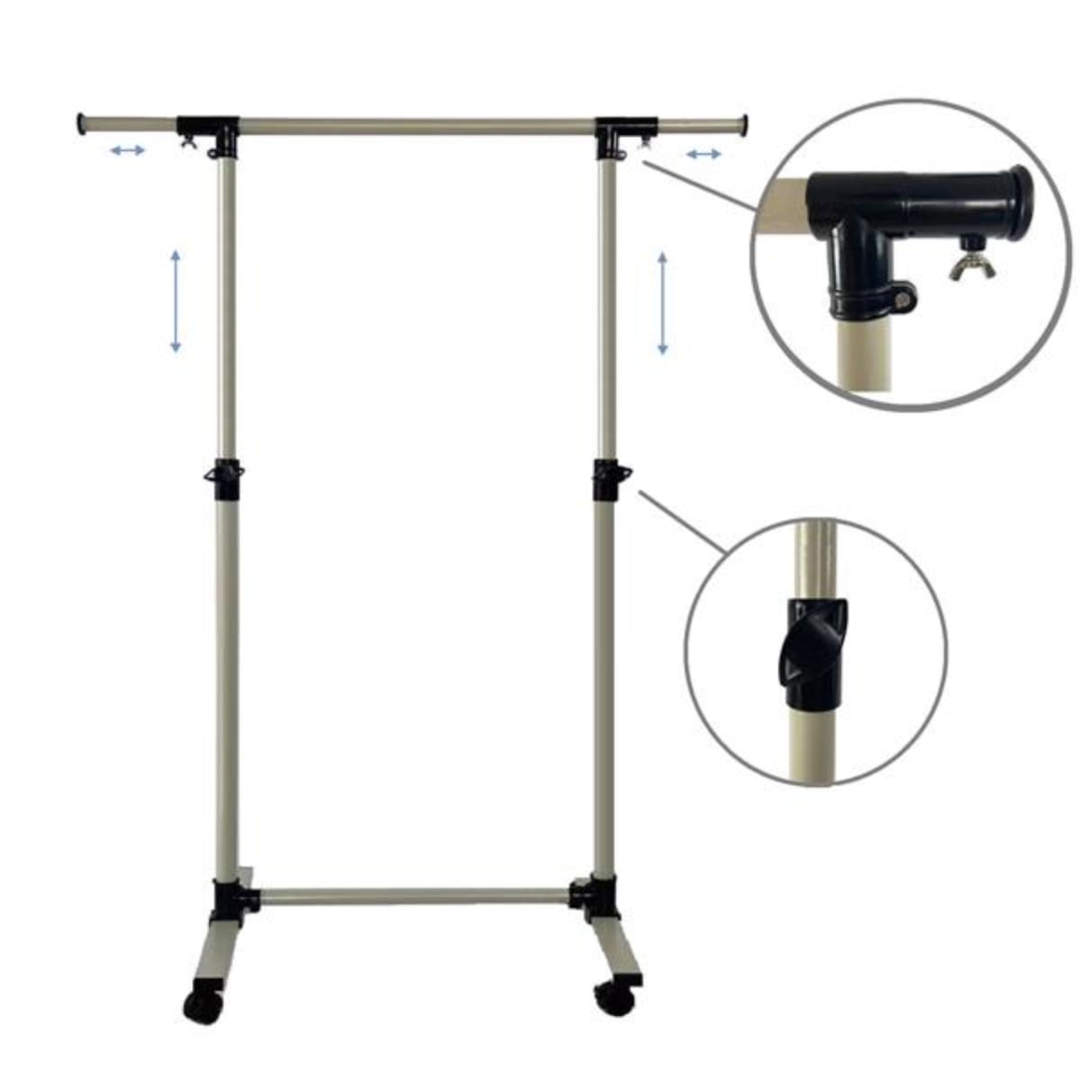 Short Clothing Racks for Hanging Clothes with Bottom Shelves and Wheels ...