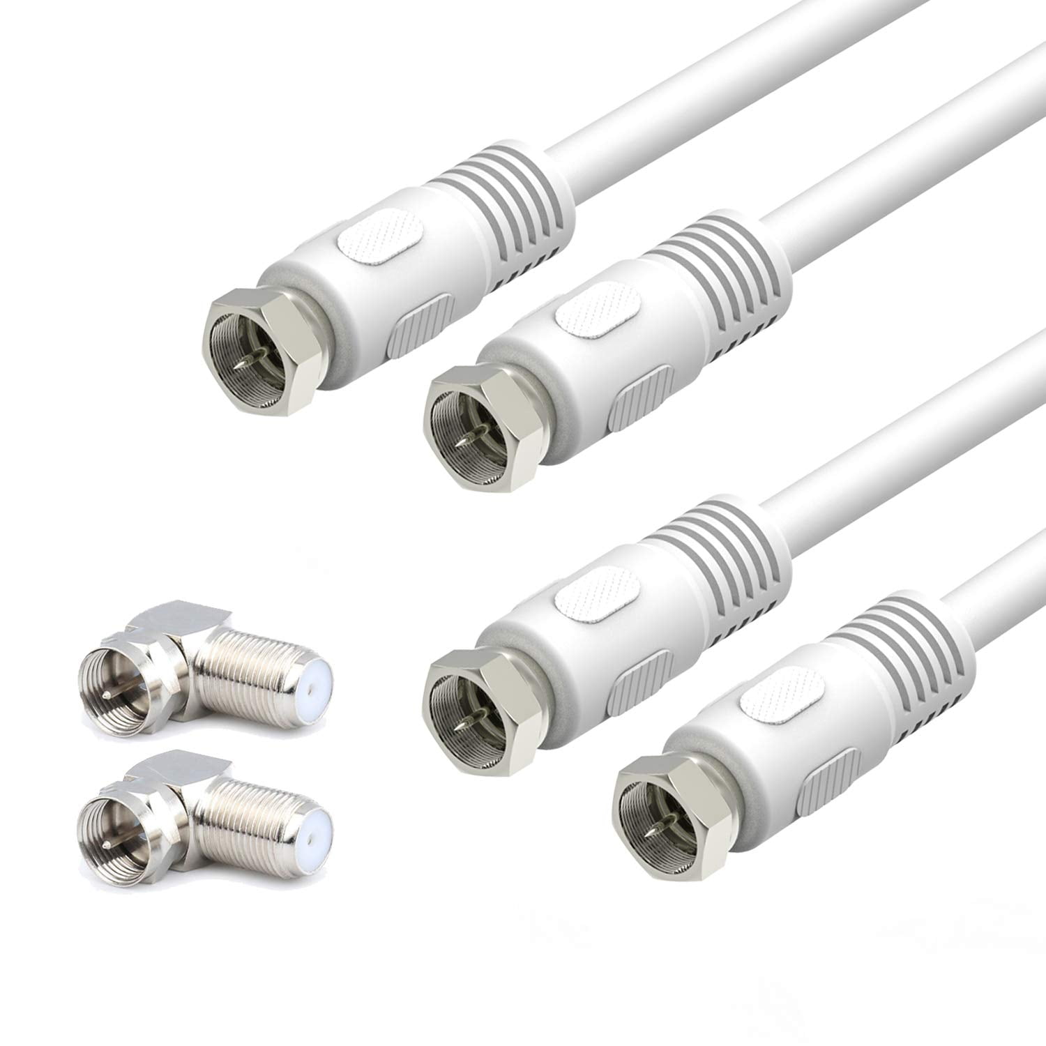 Short Coaxial Cable, 2-Pack 1ft Coaxial Cable, RG6 Cable 0.3m with ...