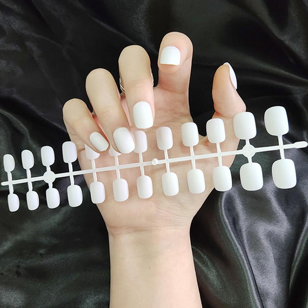 Short Color Wear Nail Nail Art Patch Simple Nail Piece GXW Nude Nail ...